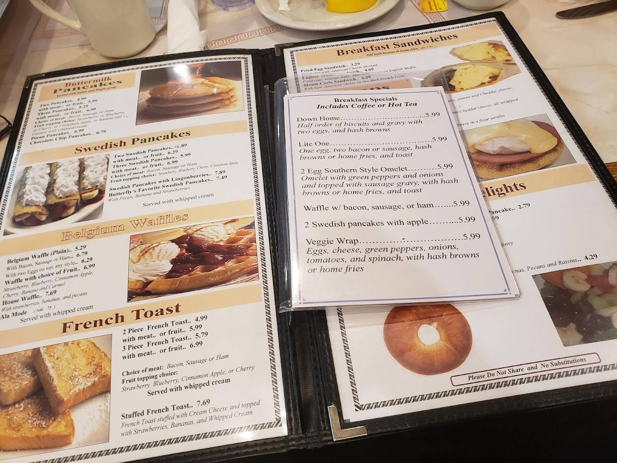 Menu at Butterfly Family Restaurant, Rochelle