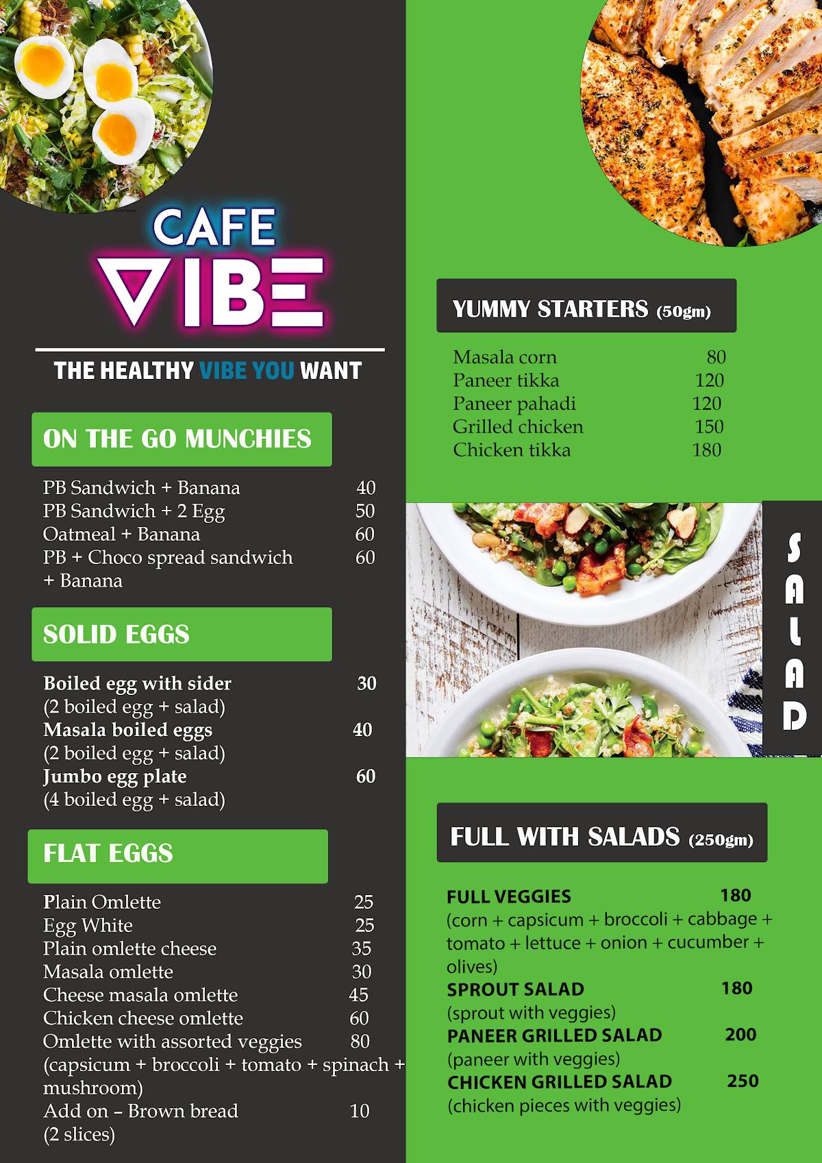 Menu at CAFE VIBE, Pune