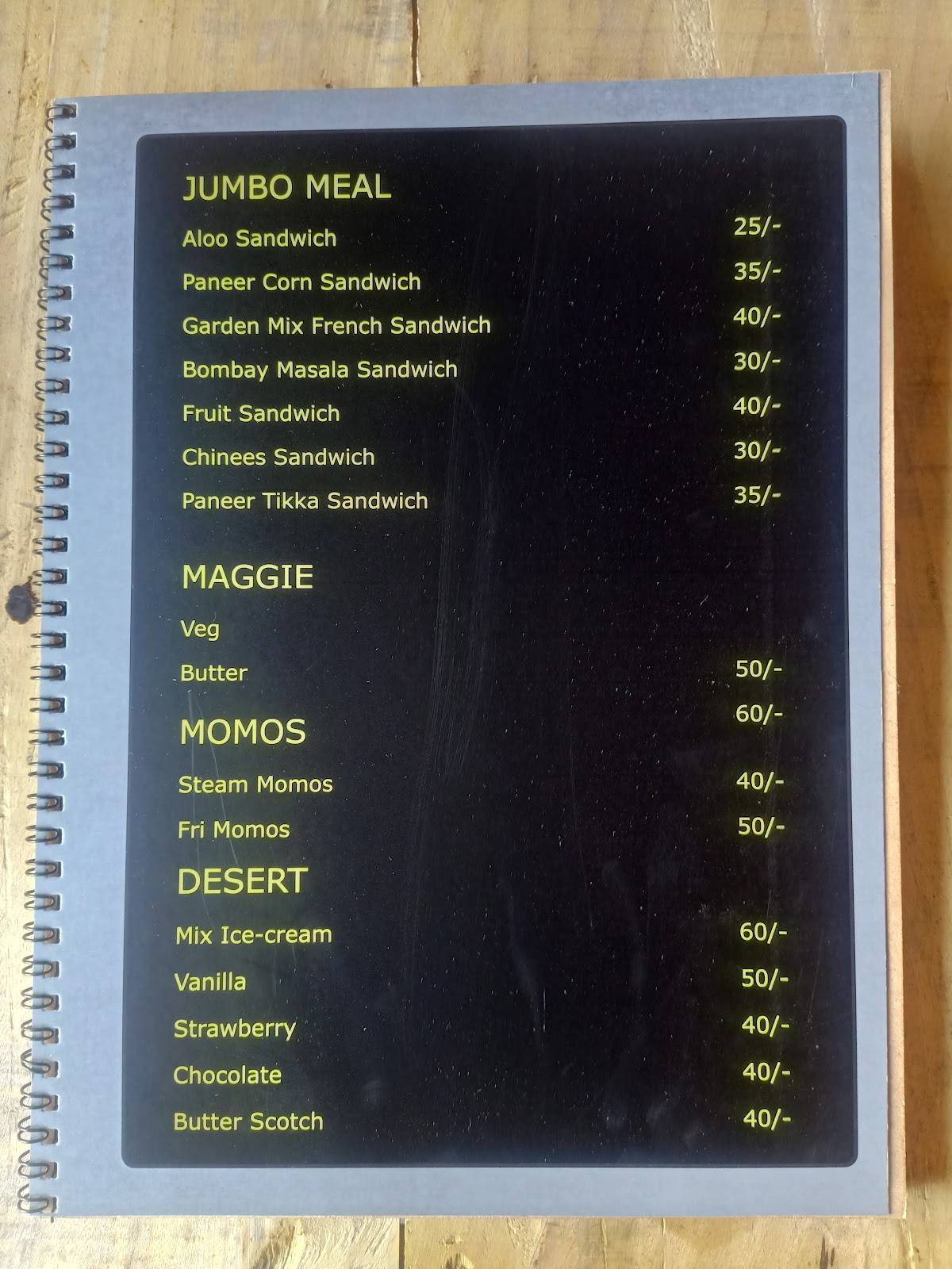 Menu at CAWNPORE CAFE, Kanpur