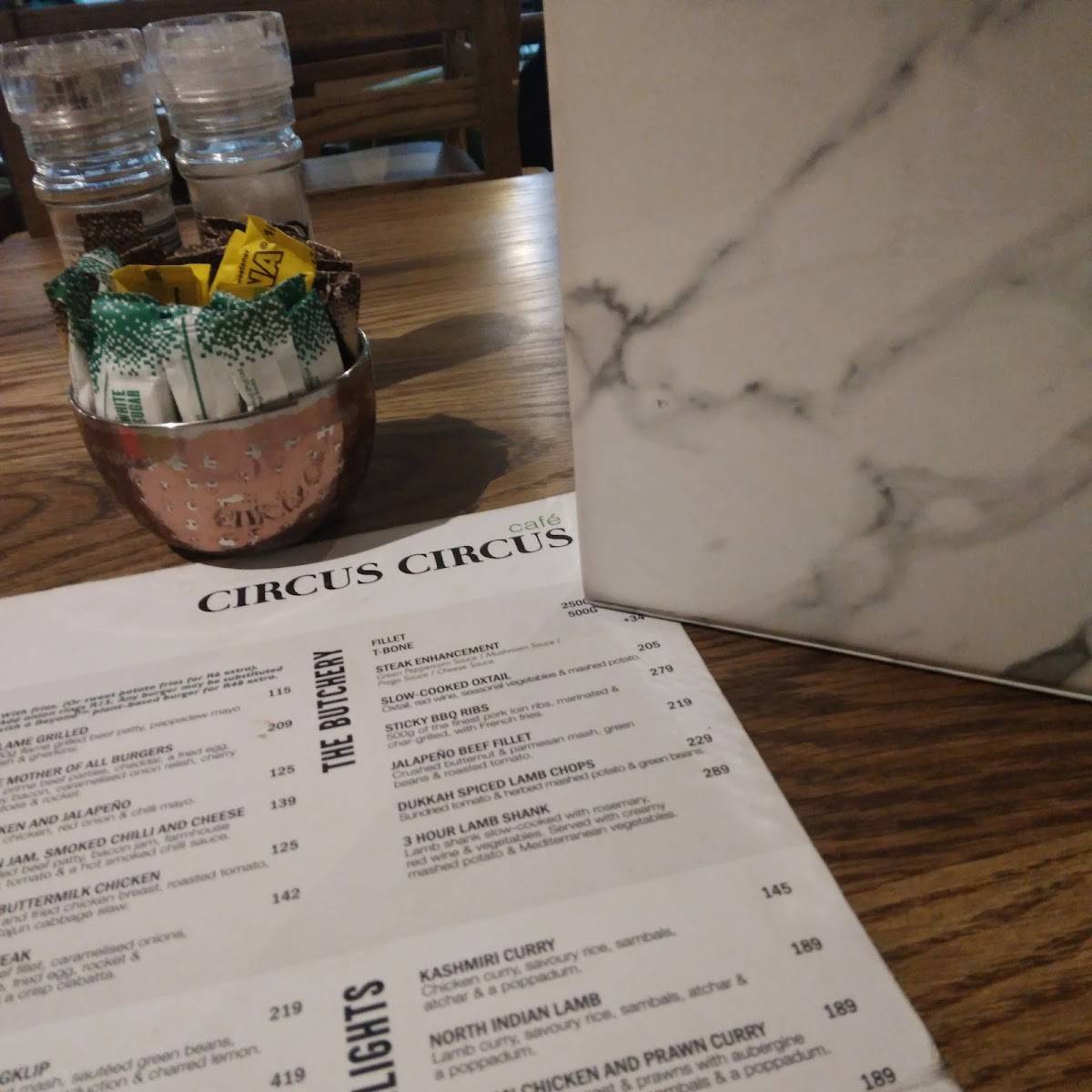 Menu at CIRCUS CIRCUS restaurant, Durban, Shop 308