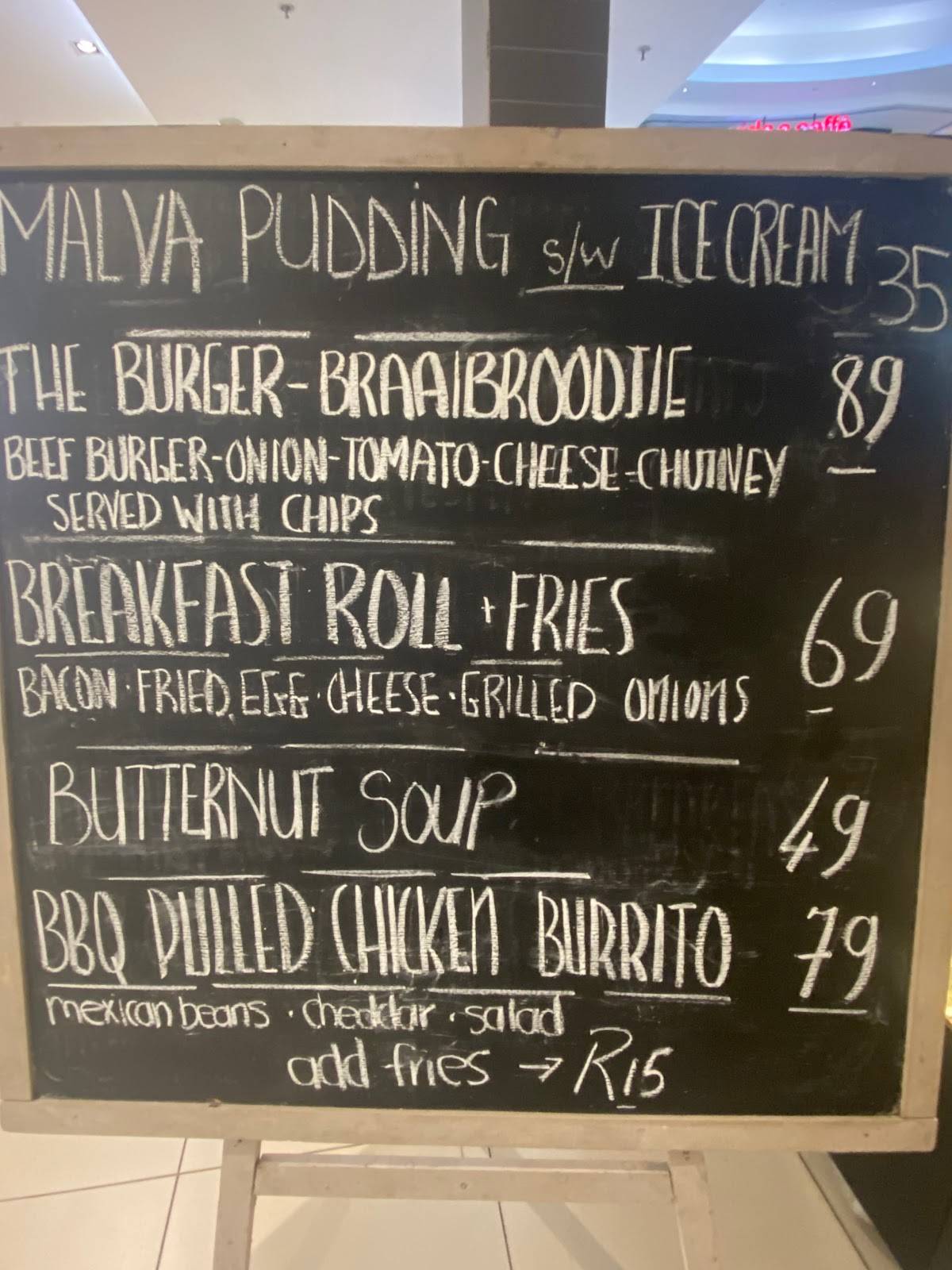 Menu at Cafe Bagaso Tygervalley, Cape Town, Tygervalley Centre Service Rd