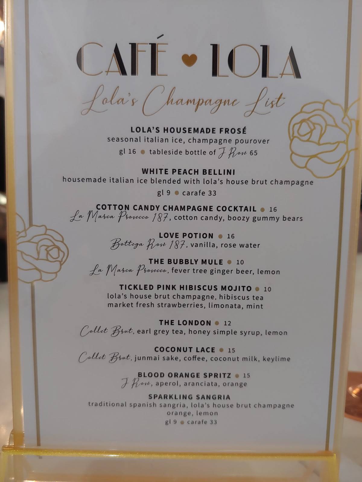 Menu At Cafe Lola Henderson S Eastern Ave 109