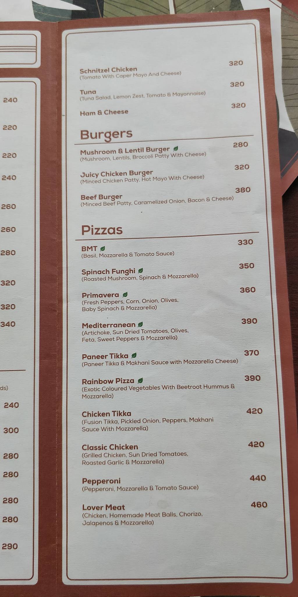 Menu at Cafe CakeBee, Chennai, Old no.47