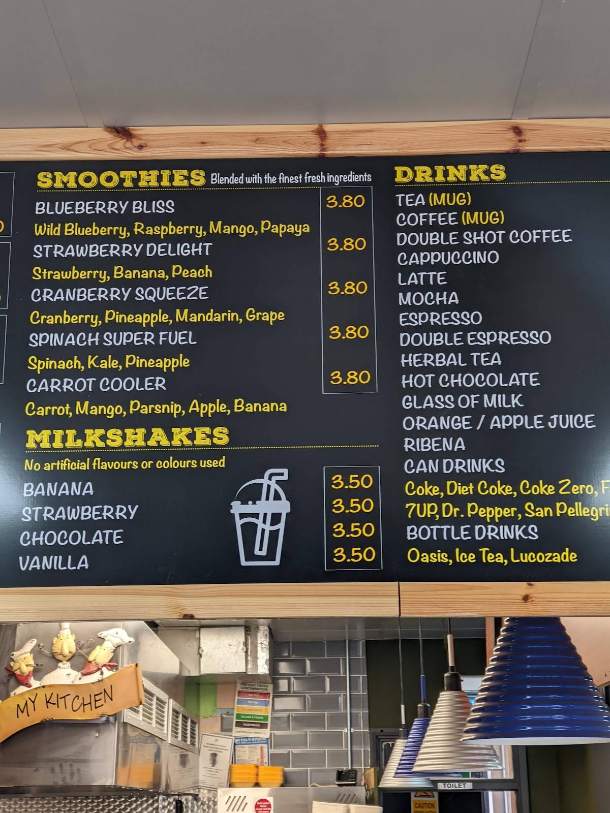 Menu at Cuffley Cafe, Cuffley