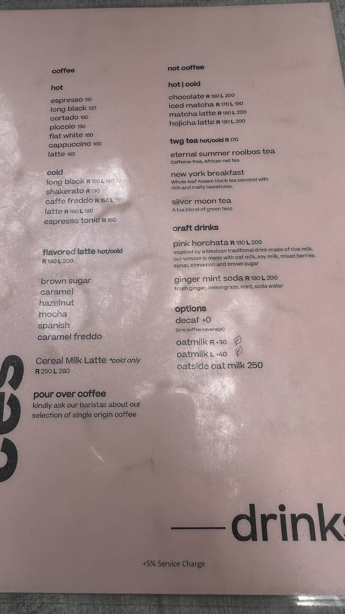 Menu at Deuces Coffee cafe, Makati