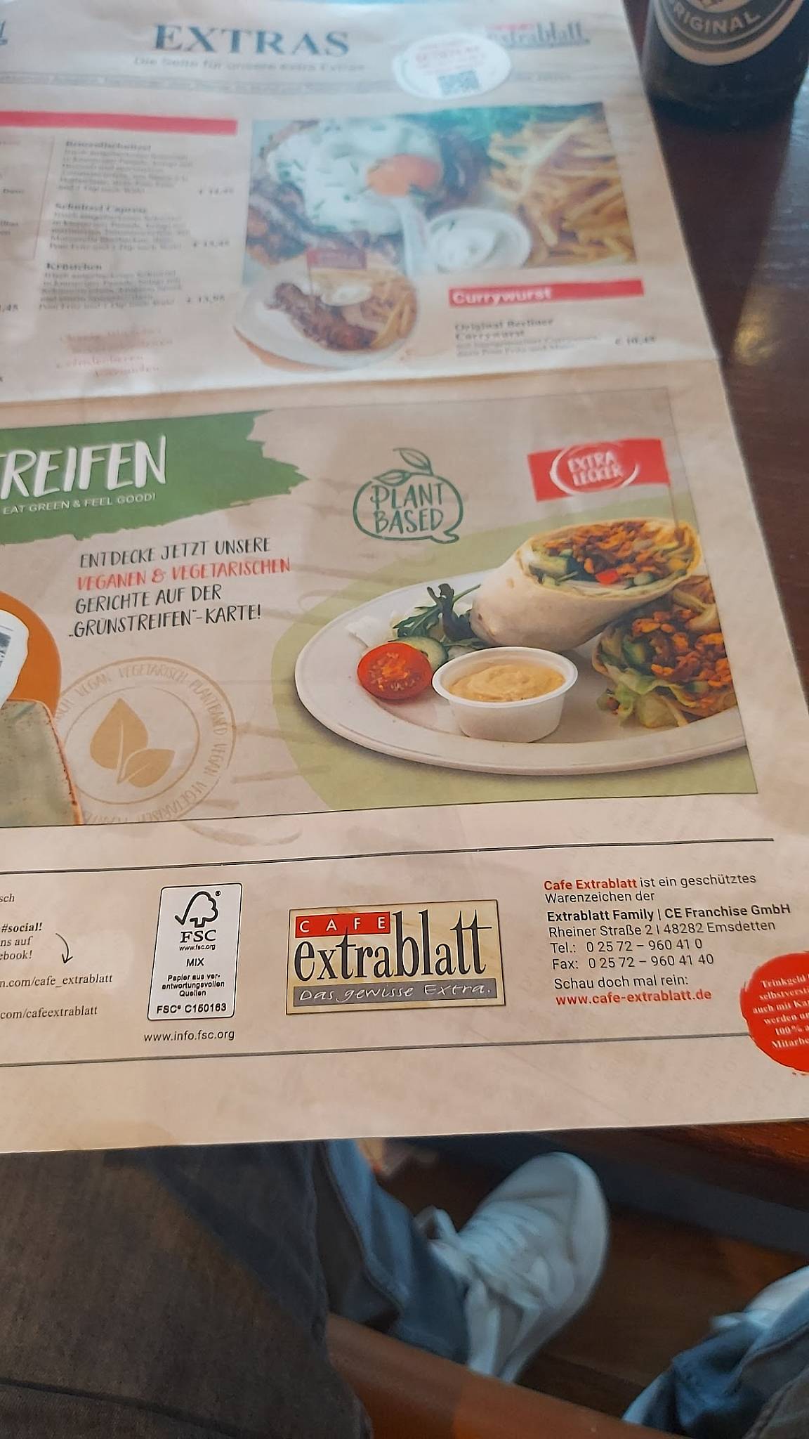 Speisekarte von Café Extrablatt cafe, Köln