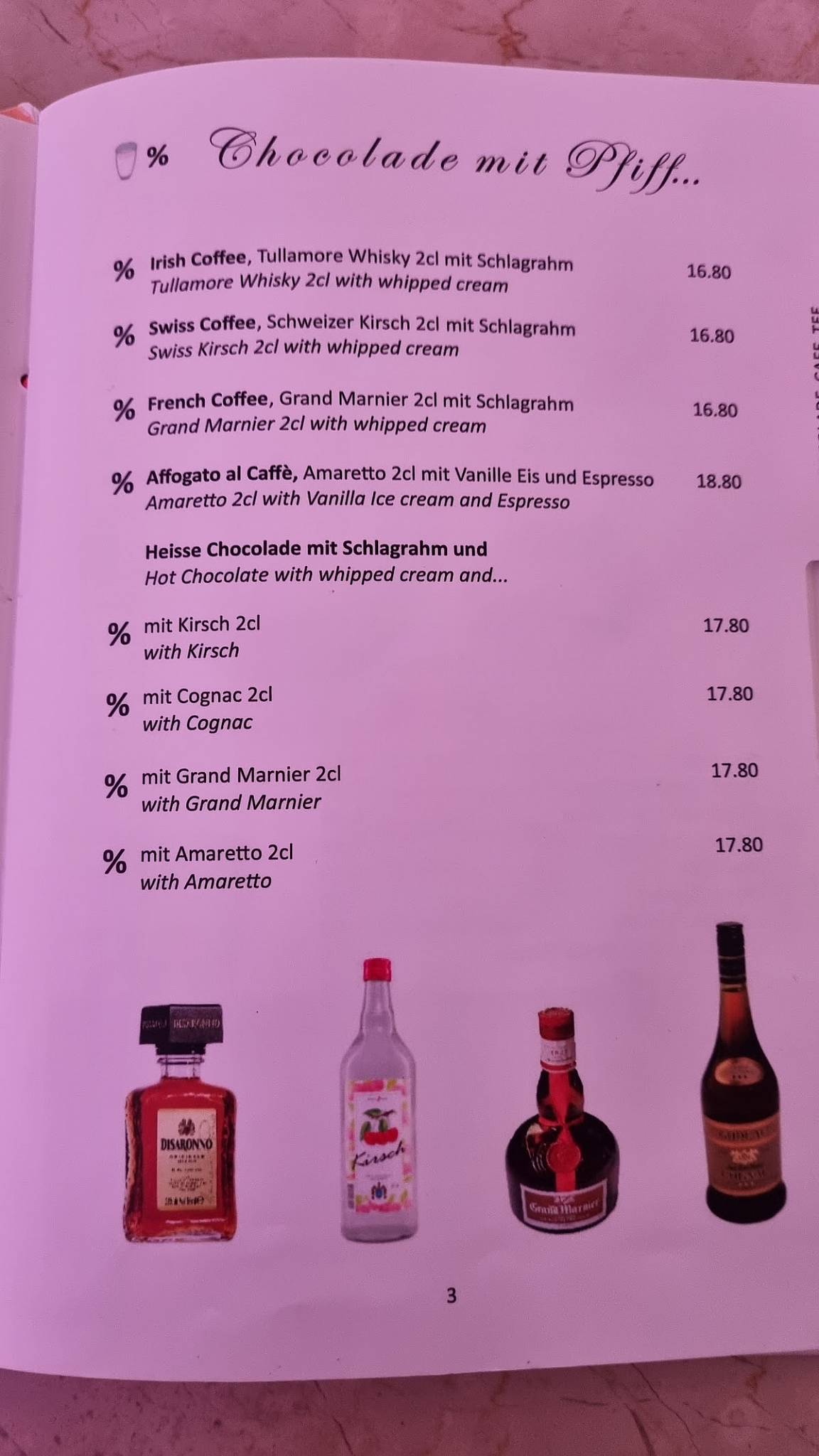 Speisekarte von Felix Café am Bellevue, Zürich, Bellevuepl. 5