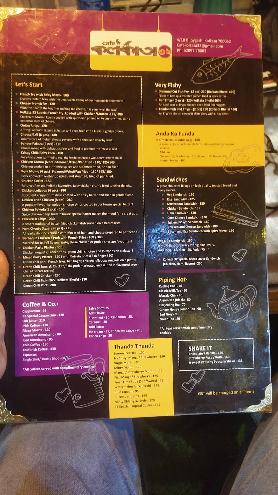 Menu at Cafe Kolkata 32, Kolkata
