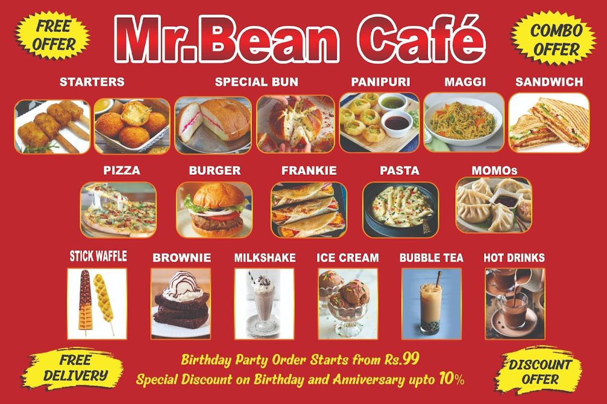 Menu at Mr Bean Cafe, Chennai, 632B