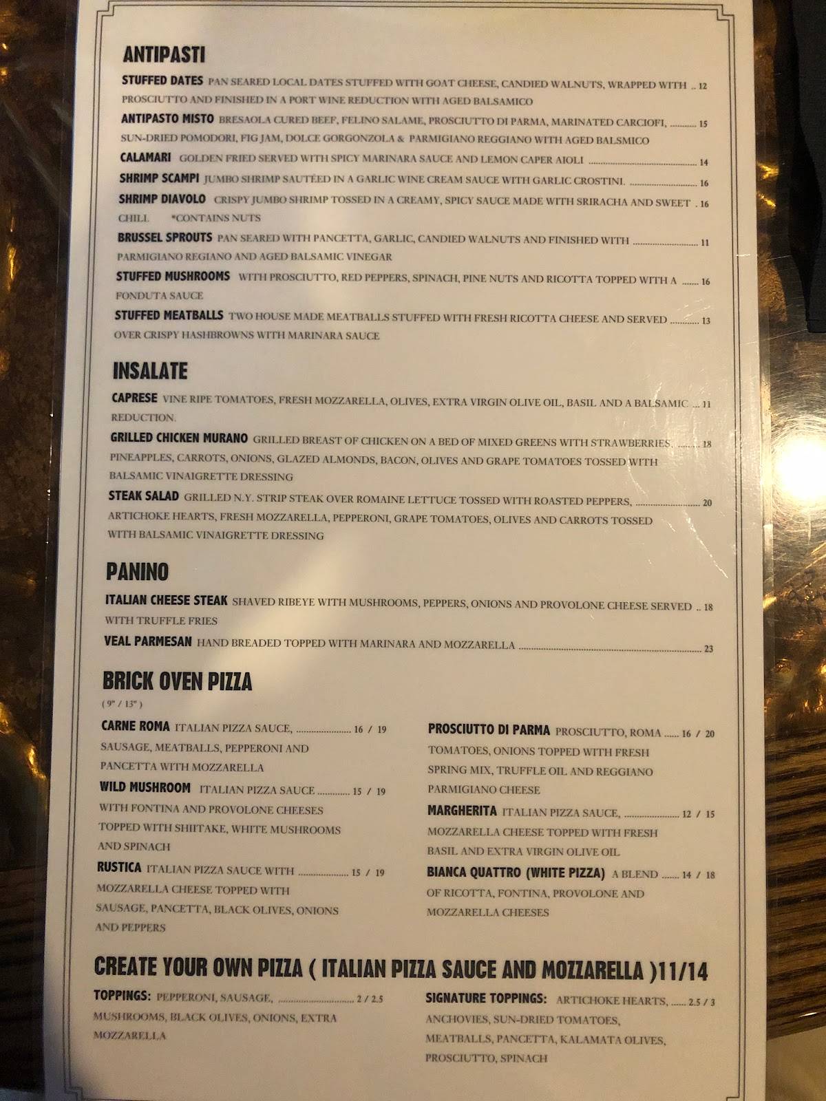 Menu at Cafe Murano, Altamonte Springs, 309 Cranes Roost Blvd