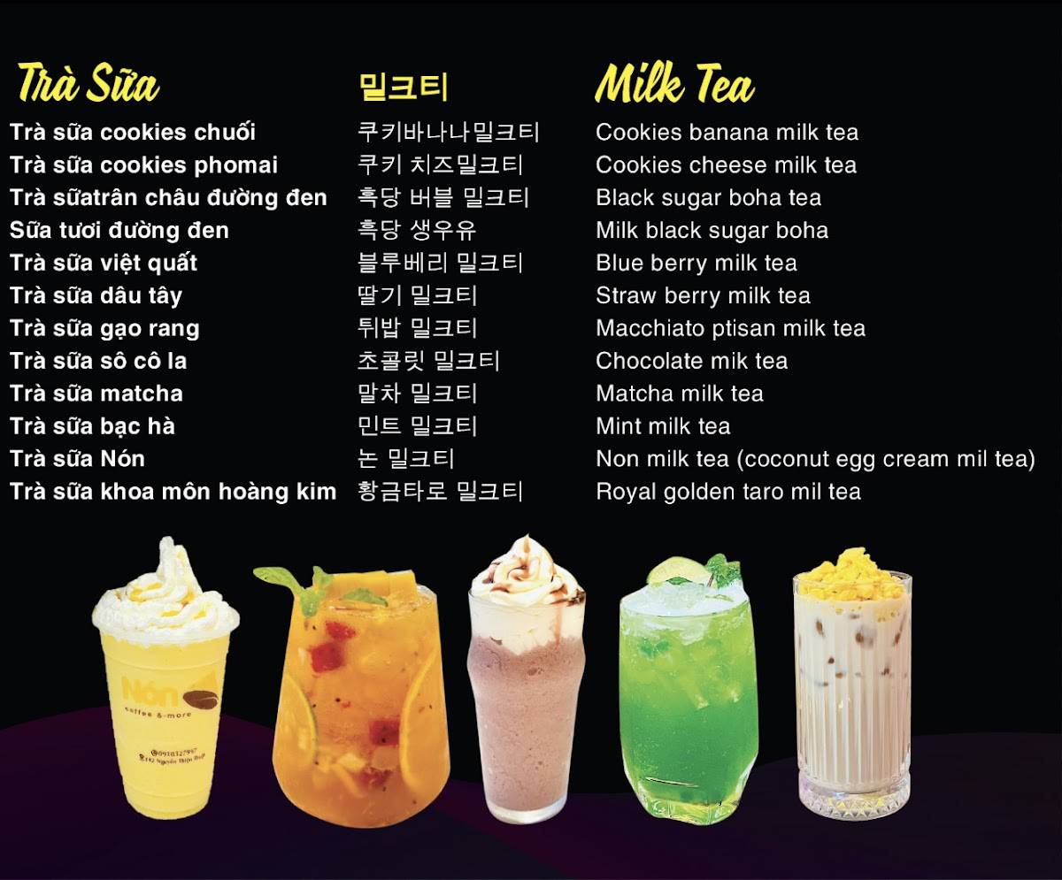 Menu at Nón coffee & more cafe, Ninh Hòa