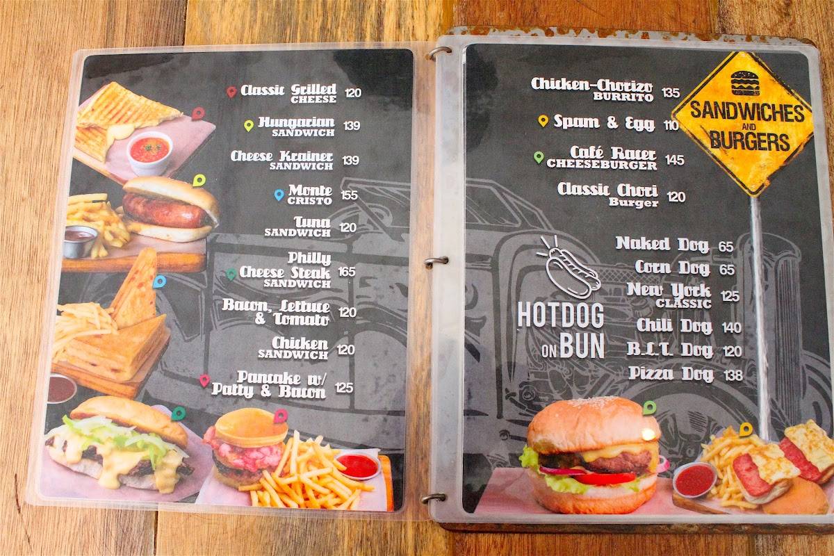 Menu at Cafe Racer Diner, Dumaguete