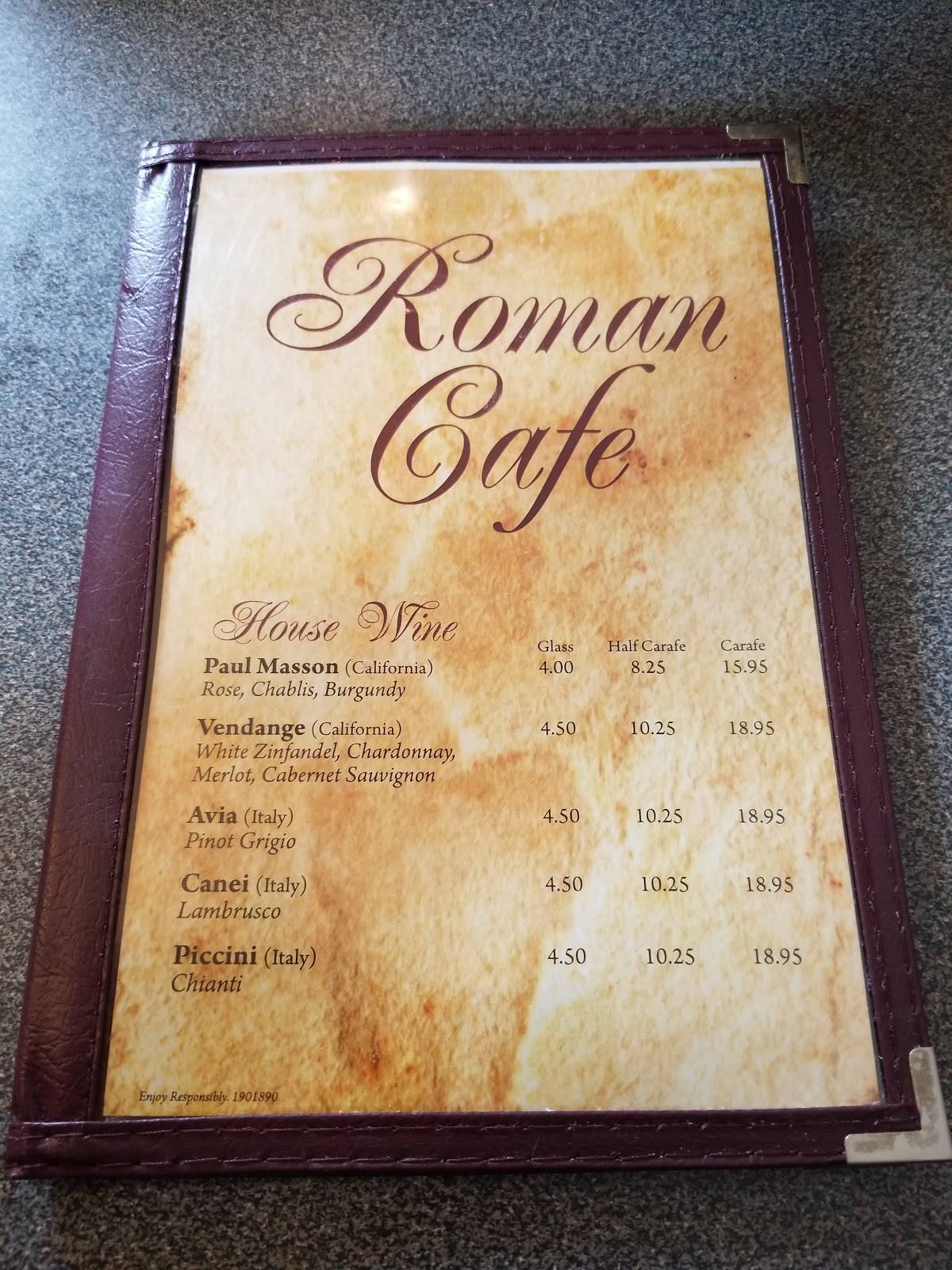 Menu at Roman Cafe, North Tonawanda
