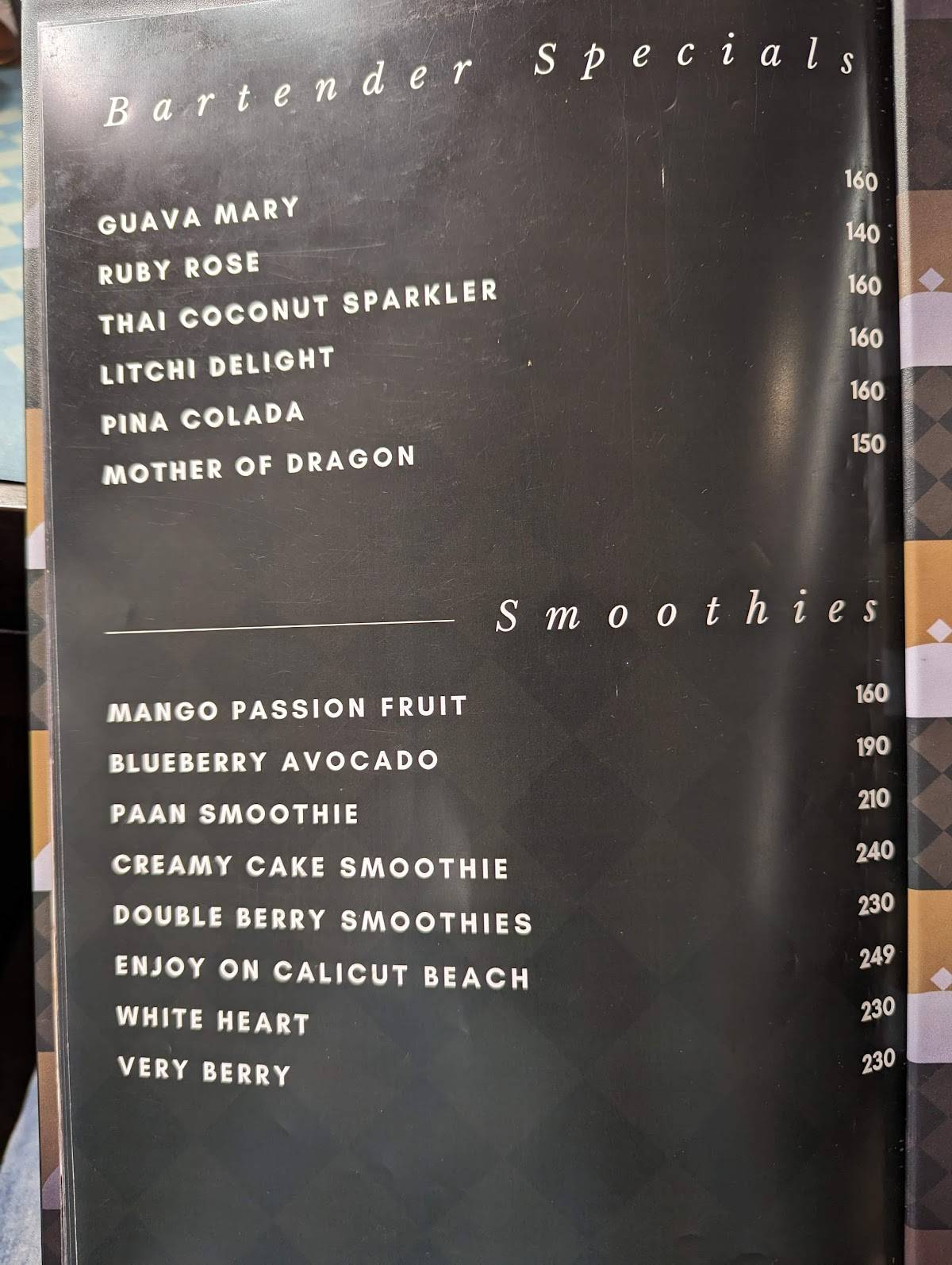 Menu at Slash Resto Cafe, Kozhikode