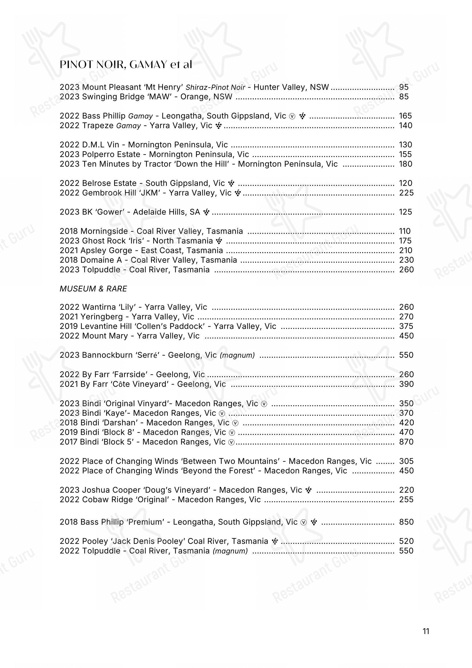 Menu at Cafe Sydney, Sydney, Level 5 Customs House