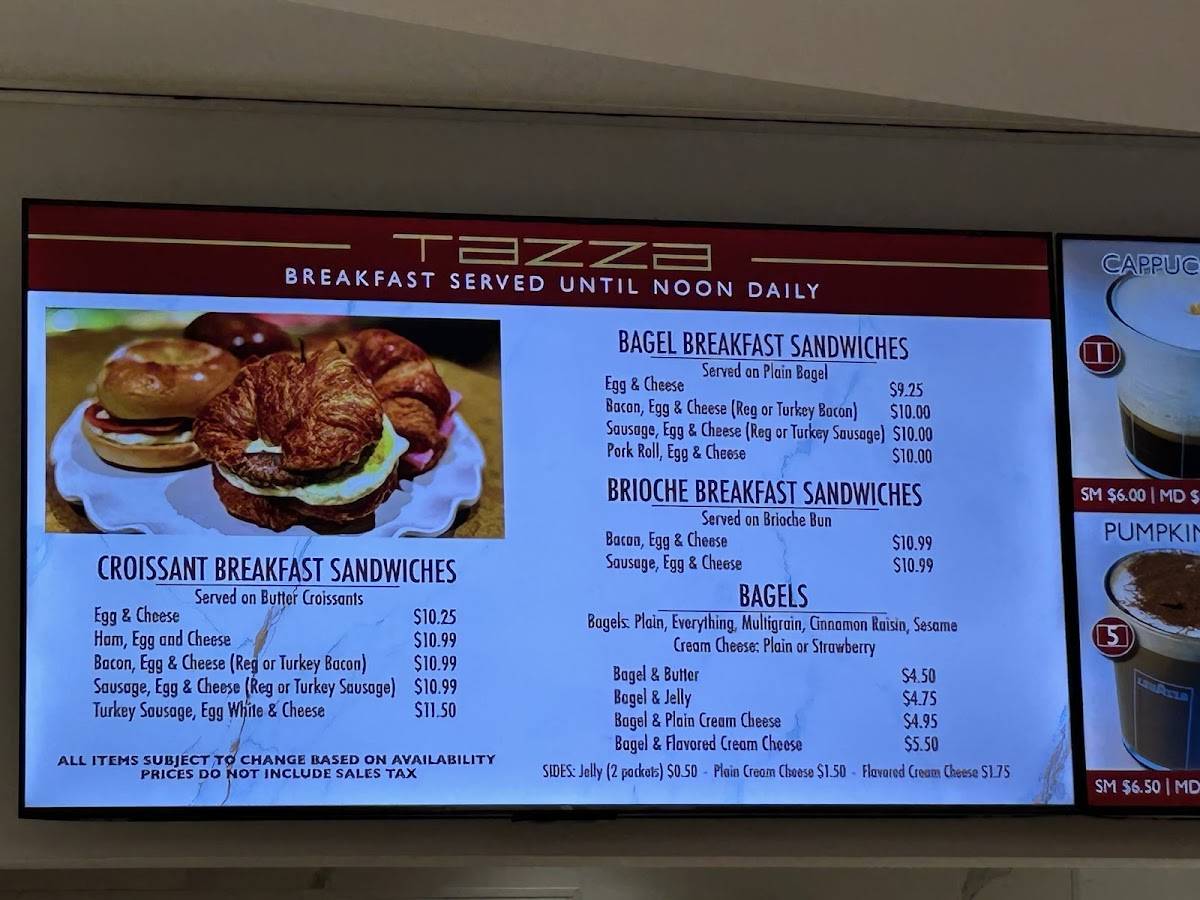 Menu at Café Tazza Delizioso cafe, Atlantic City, Harrah's Resort