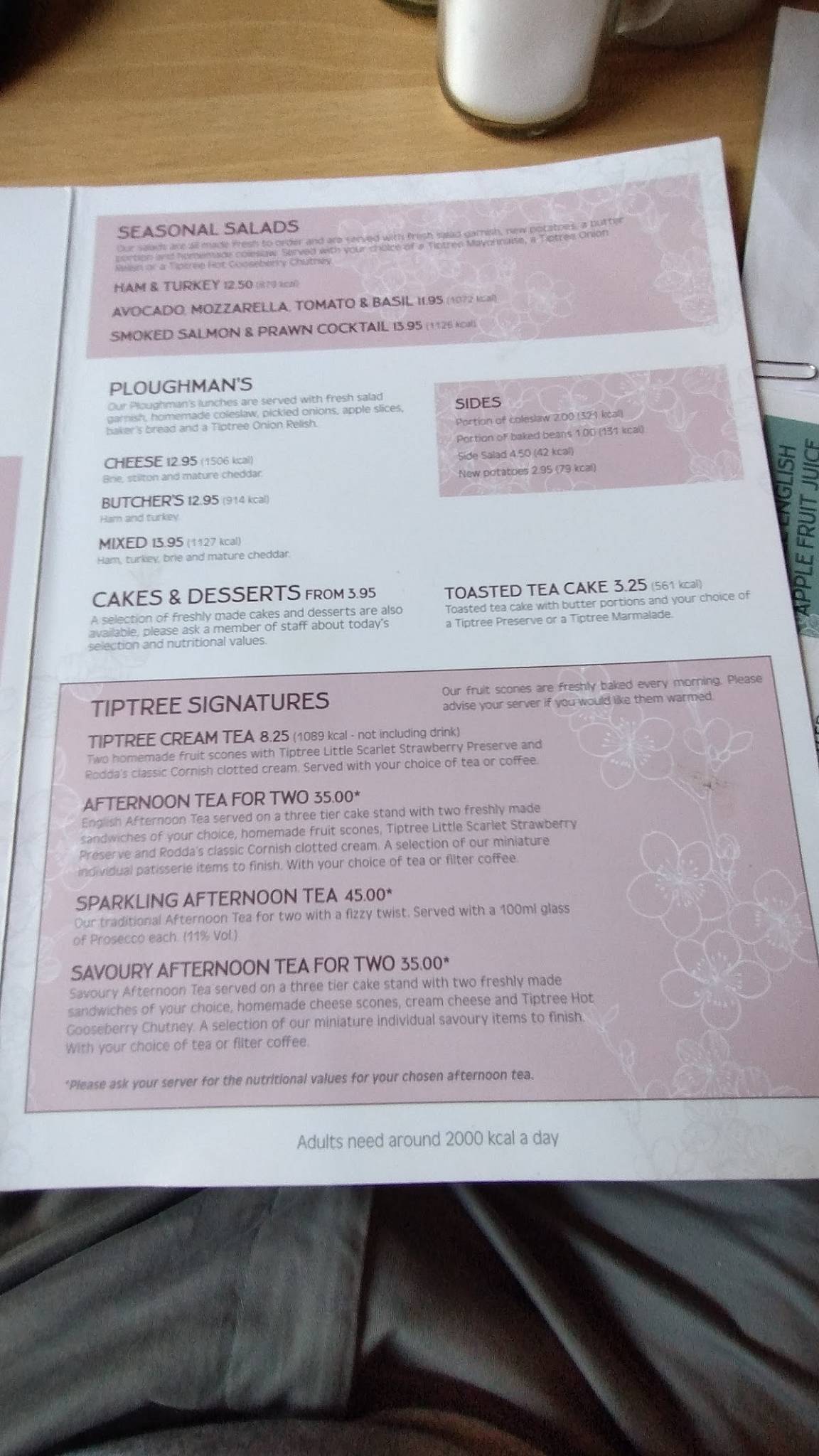 Menu at The Courtyard Tea Room - Wilkin & Sons Ltd cafe, Saffron Walden