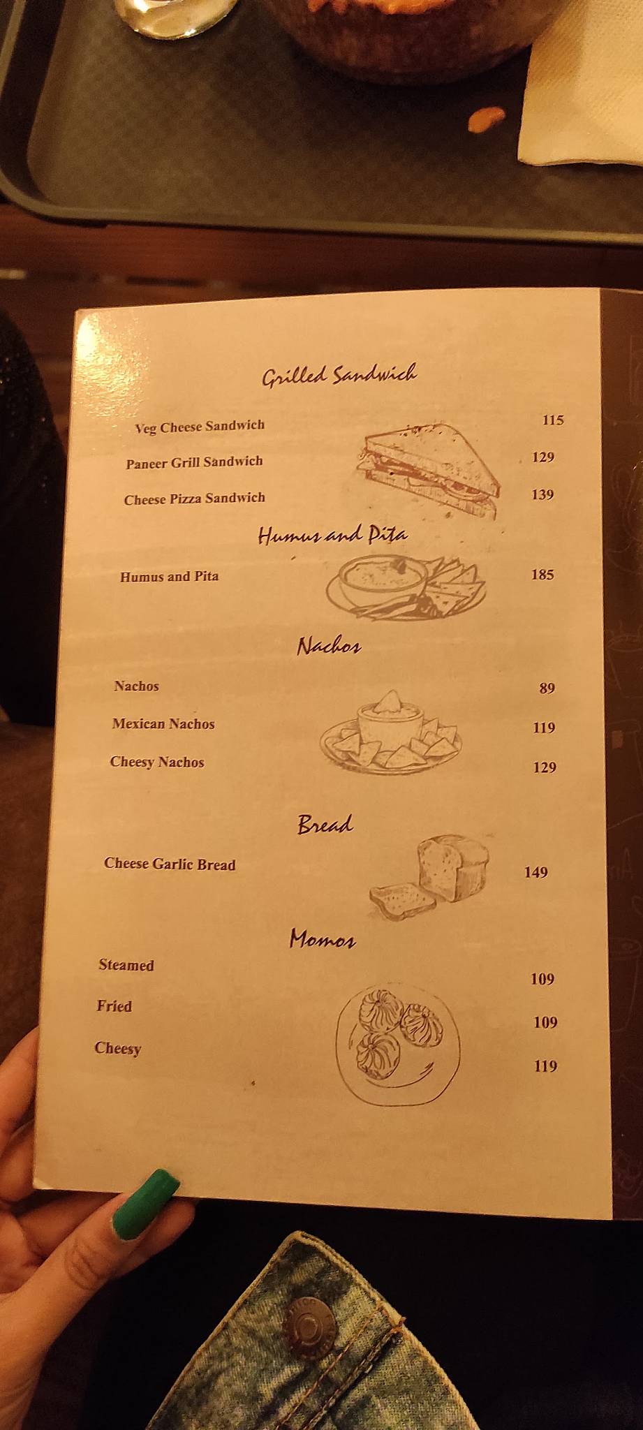 Menu at The Kaffee, Meerut