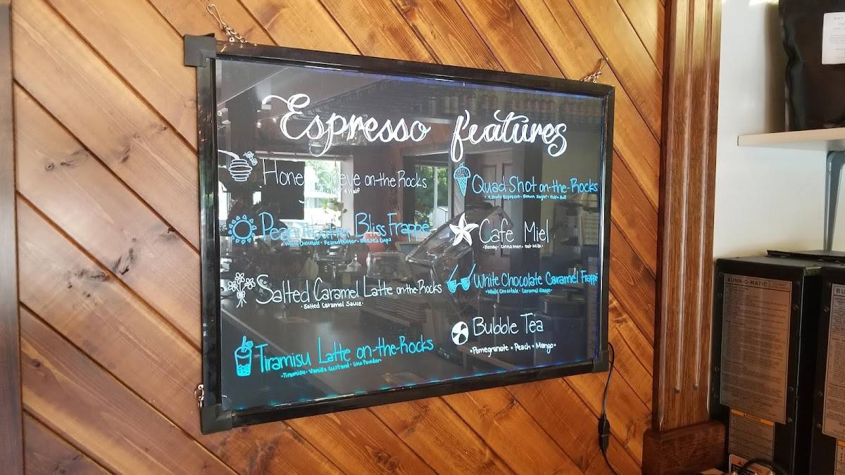 Menu at The Legendary Grind cafe, Middlebury