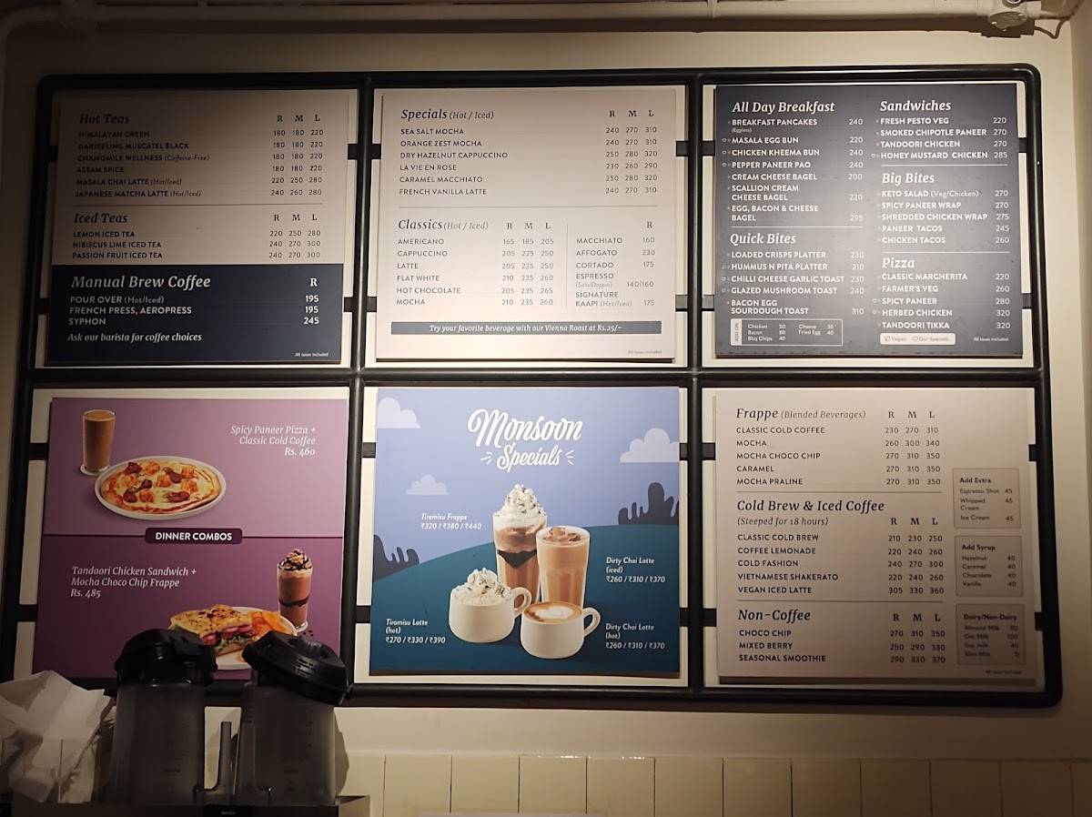 Menu at Third Wave Coffee, Bengaluru, 220