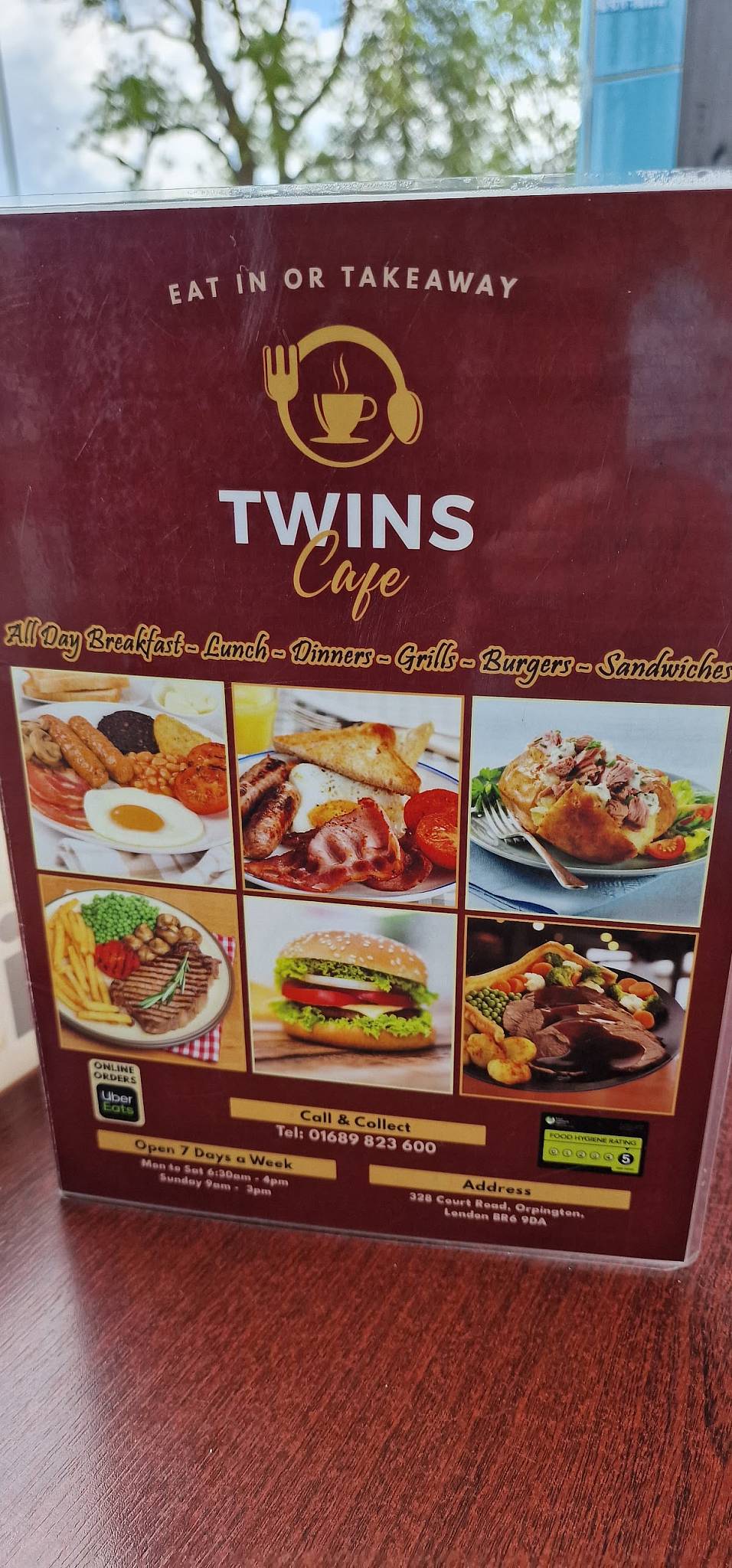 Menu at Twins Cafe, Orpington, Saltwood Cl