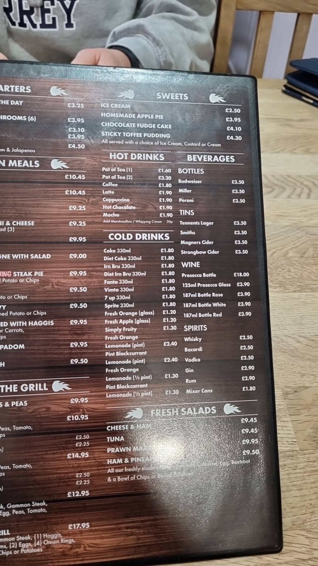 Menu at Café V8 cafe, Inverness