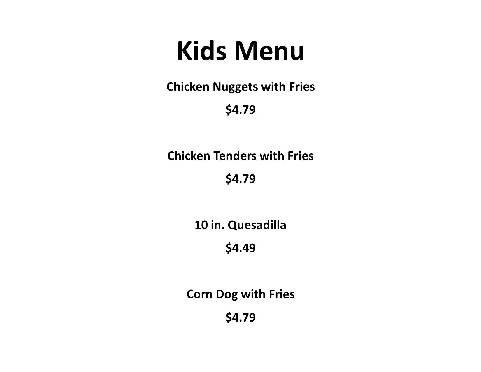 Menu at Vekol Market cafe, Maricopa
