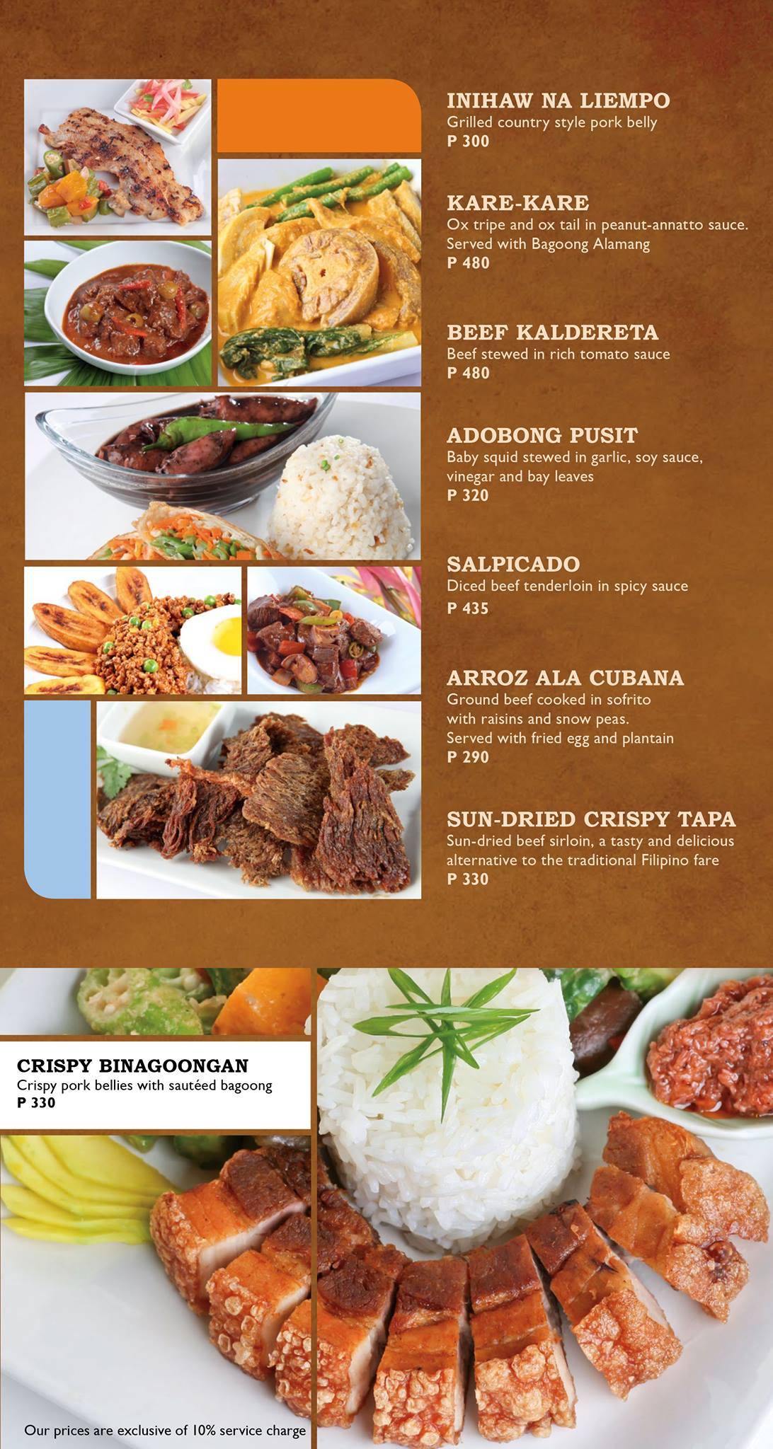 Menu at Via Mare restaurant, Makati, Makati Avenue