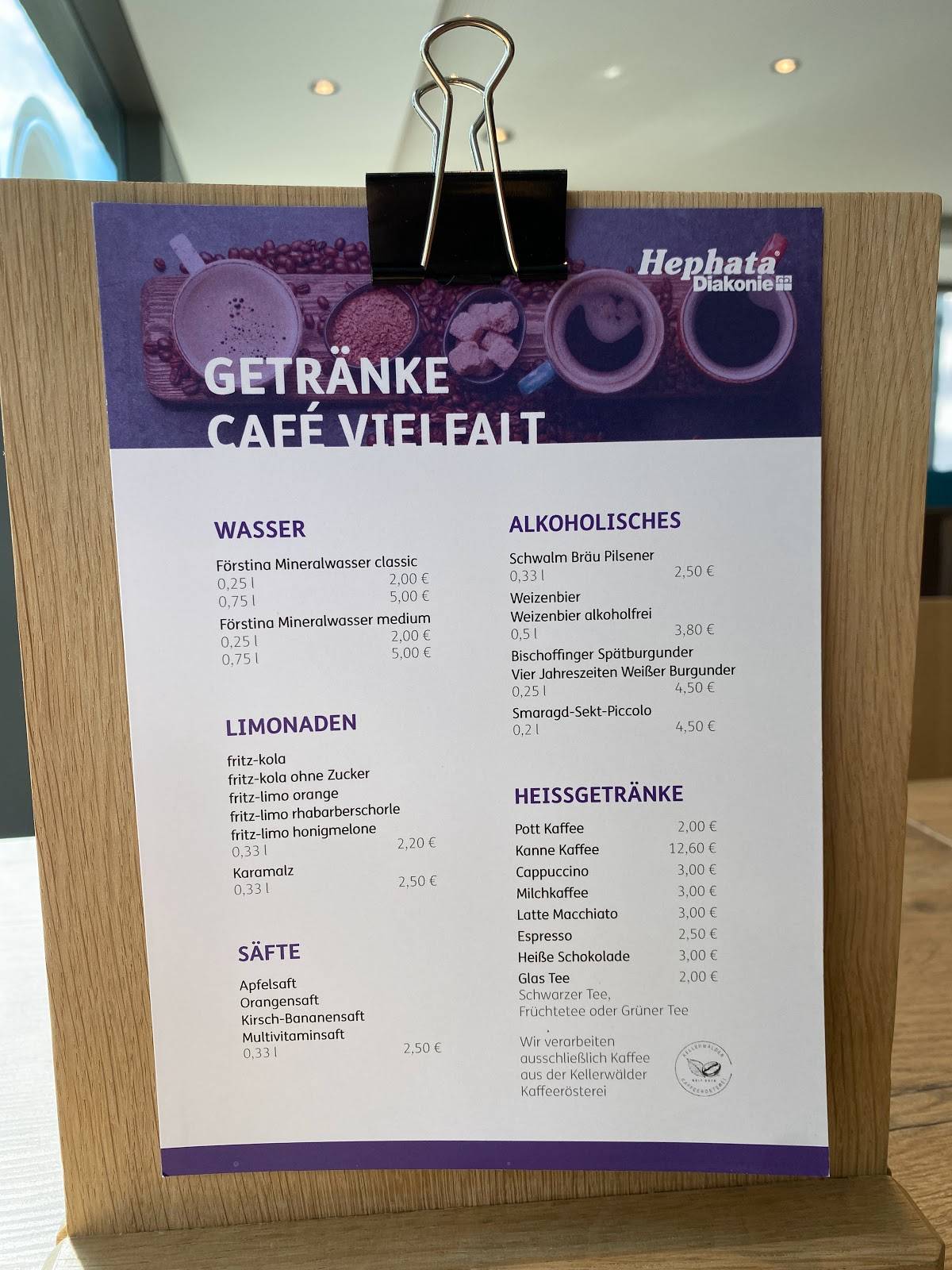 Speisekarte von Café Vielfalt cafe, Schwalmstadt