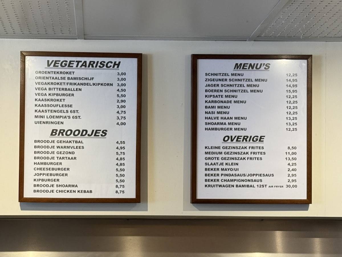 Menu at Cafetaria Hartje Rheden, Rheden