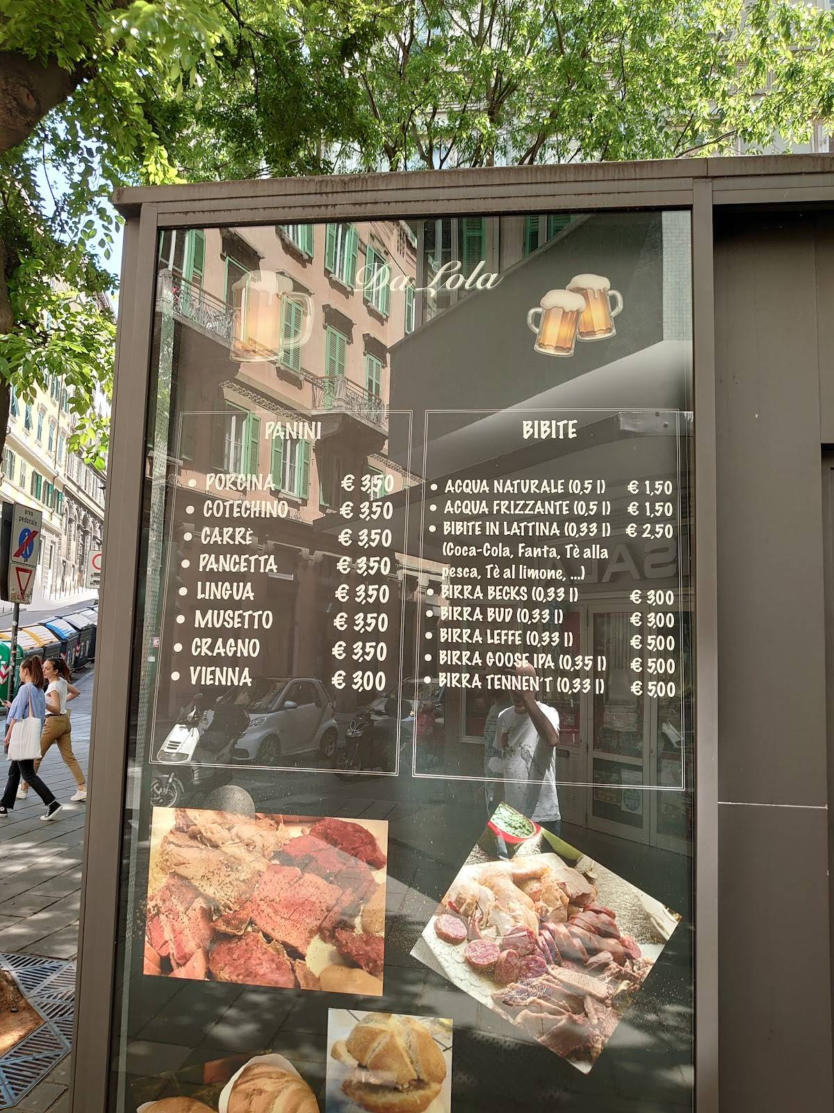 Menu da Da Lola ristorante, Trieste