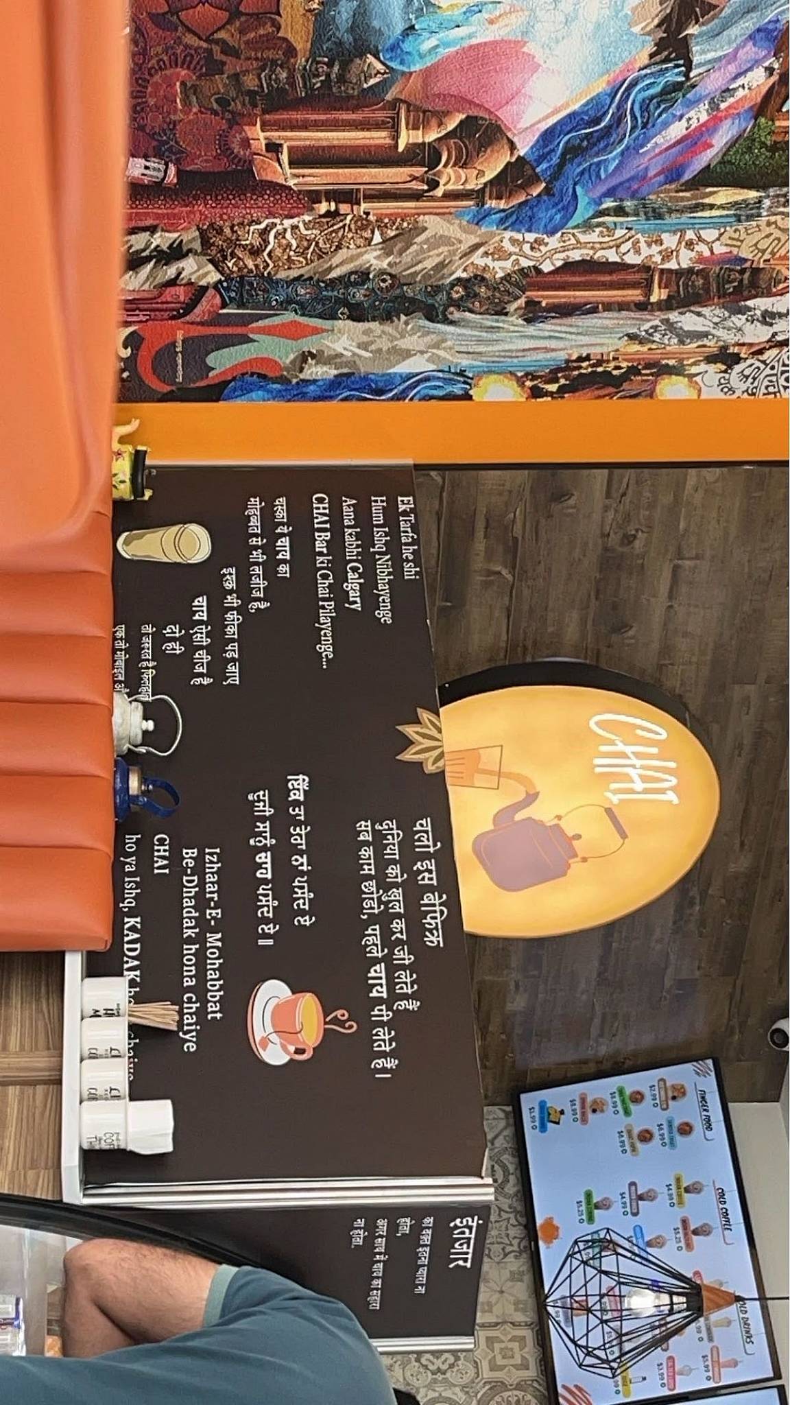 Menu au The Chai Bar, Calgary