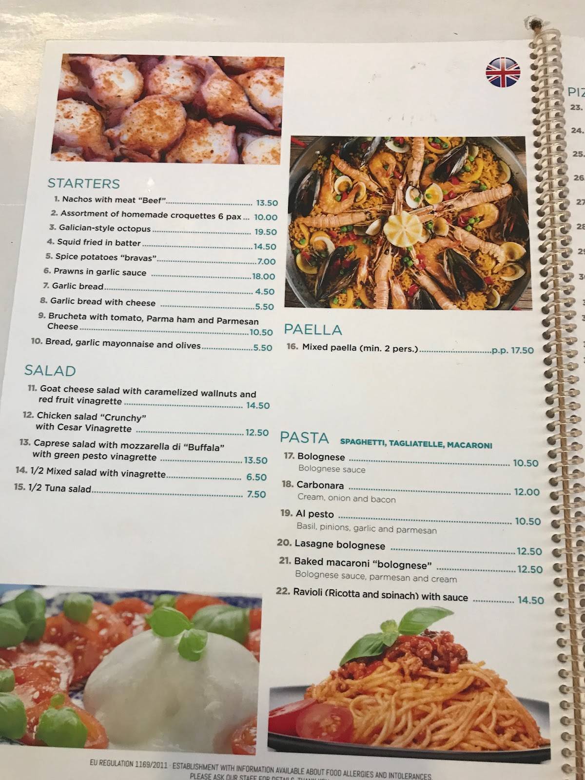 Menu at RESTAURANTE MÓNACO, Can Picafort