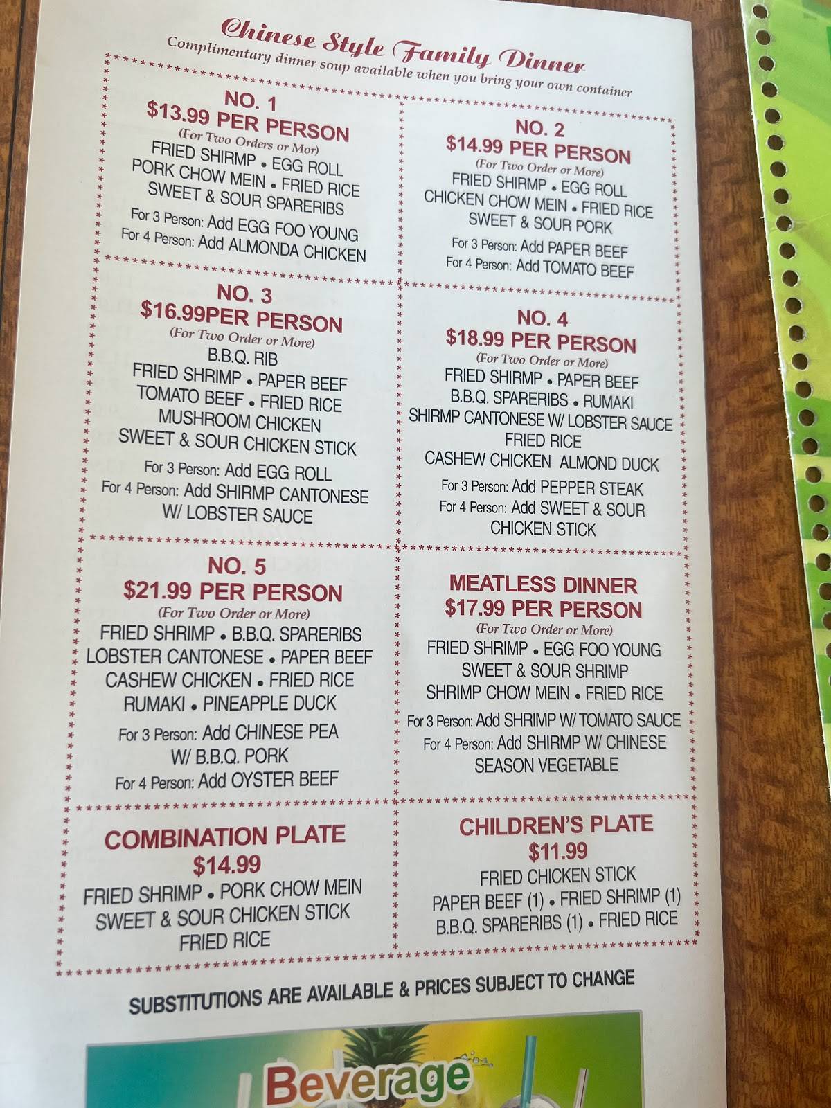 Menu at Canton City Restaurant, Montebello
