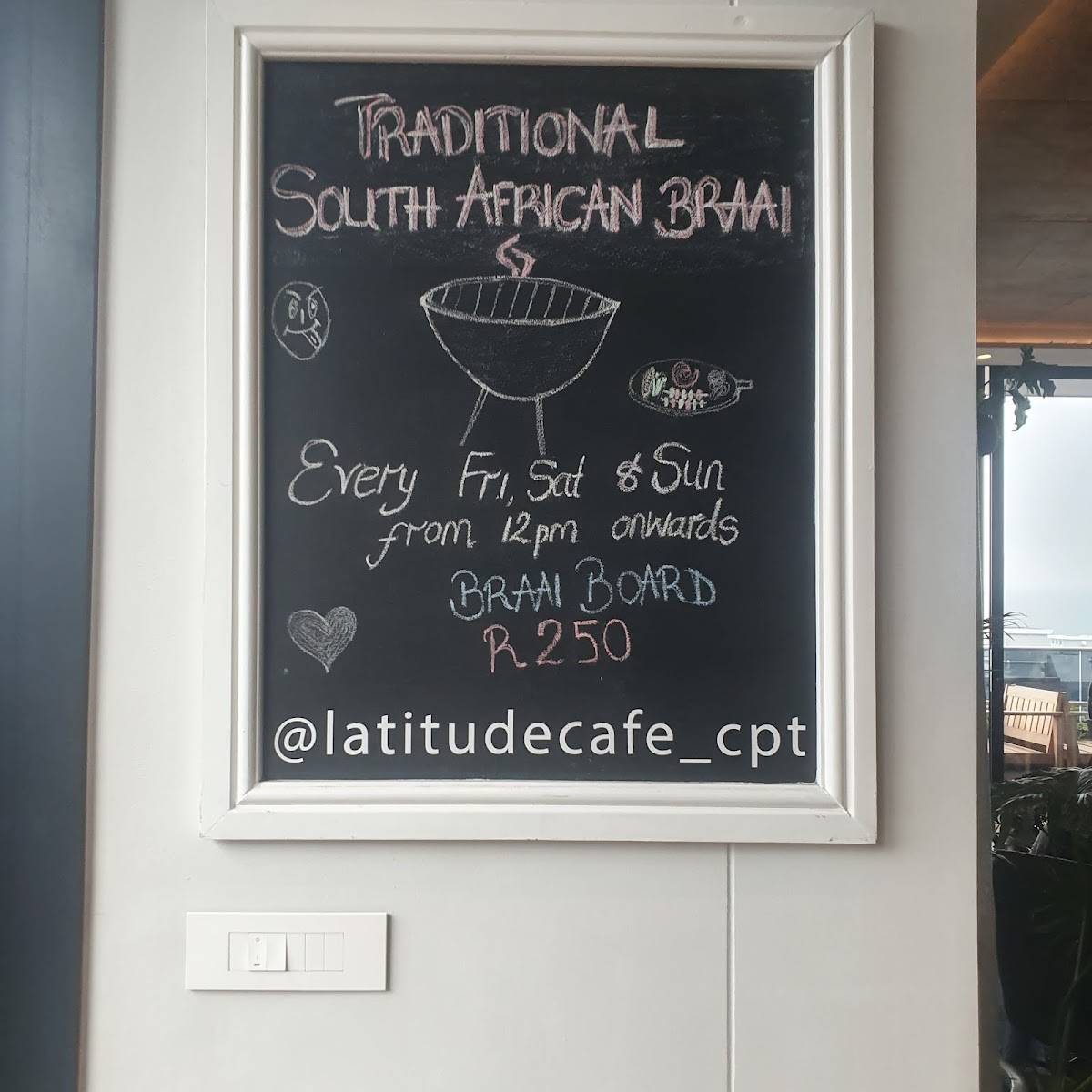Menu at Latitude Cafe, Sea Point, Cape Town