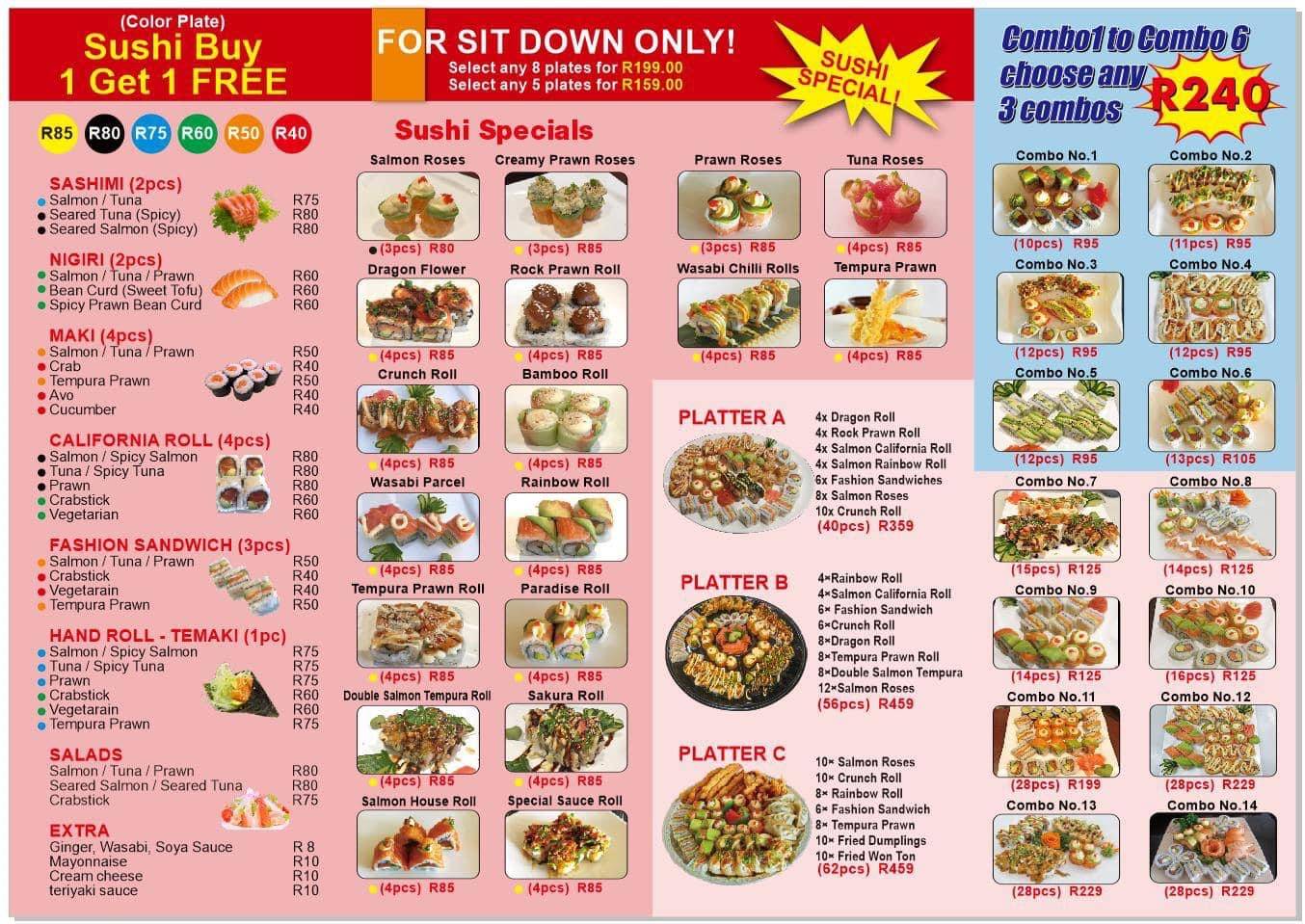 Menu at Taishan Restaurant The Sanctuary Mall (Somerset West), Cape Town
