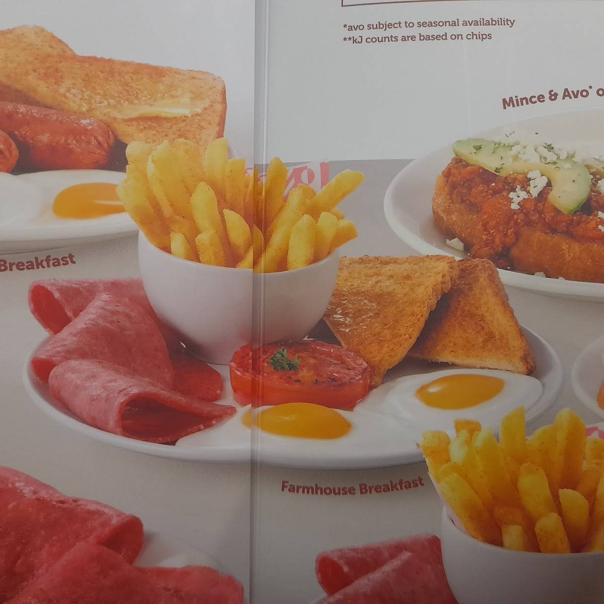 Menu at Wimpy restaurant, Cape Town, Shop L14B