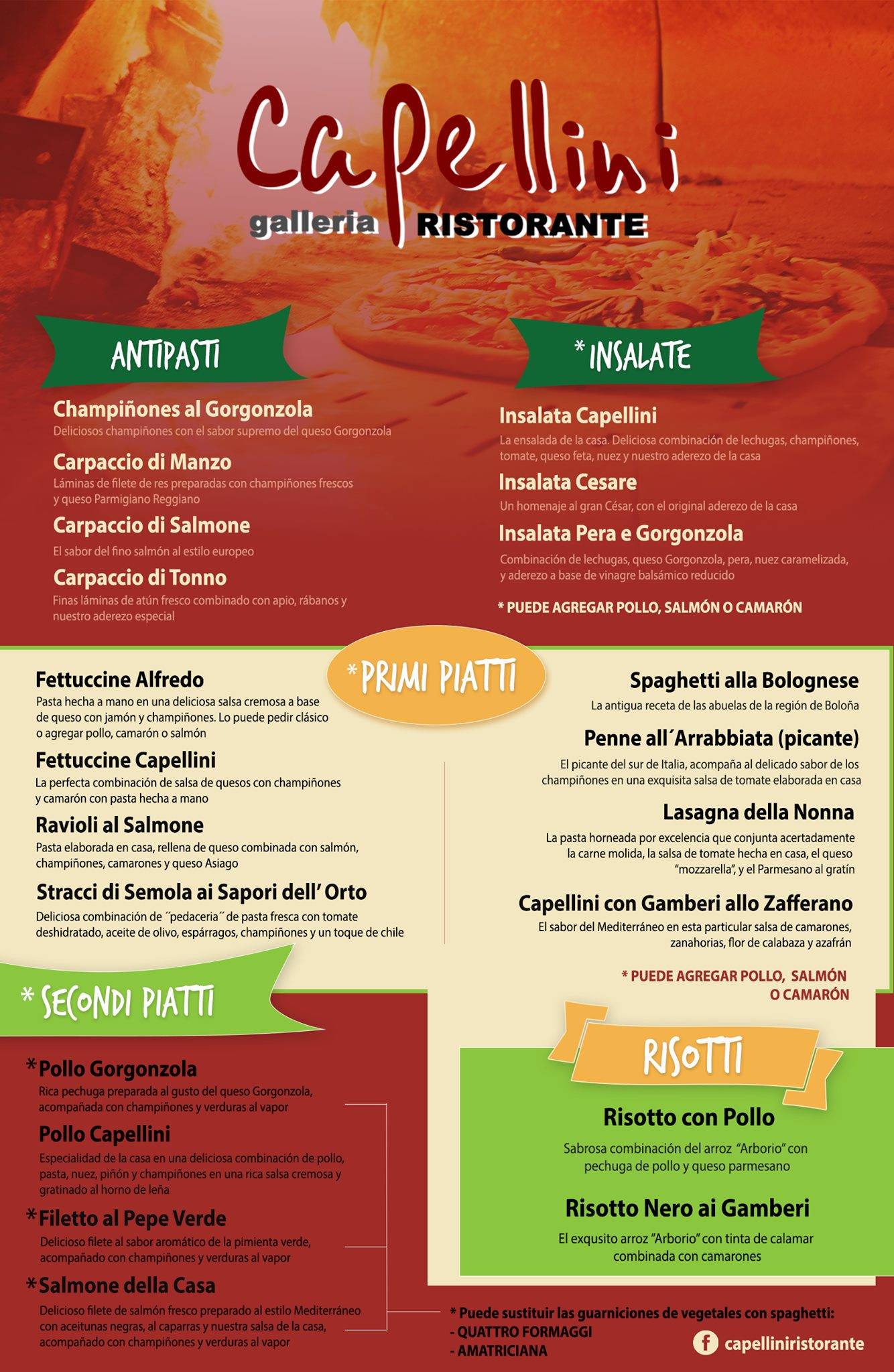 Menu at Capellini Ristorante pizzeria, Reynosa