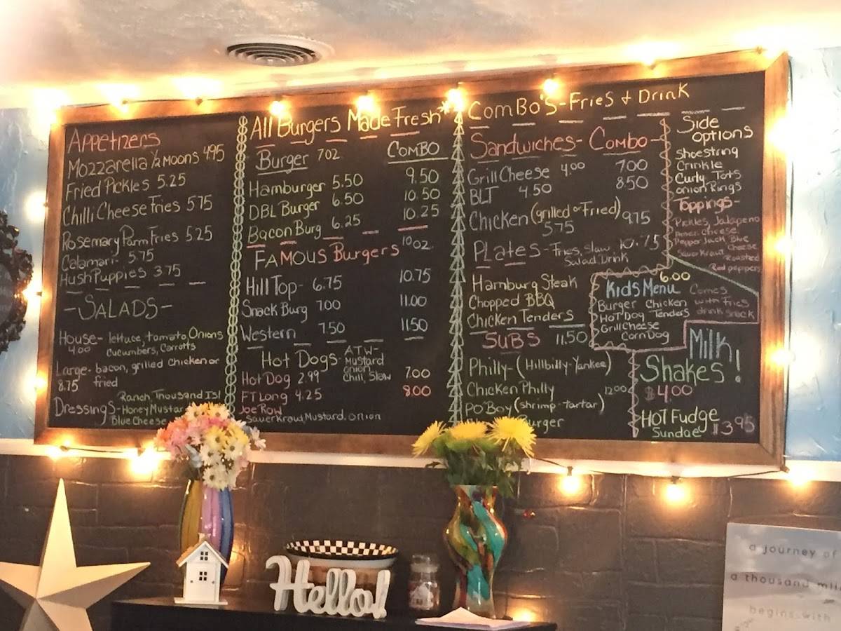 Carta del pub y bar Captain Jim's at Hill Top Drive-in, Boone