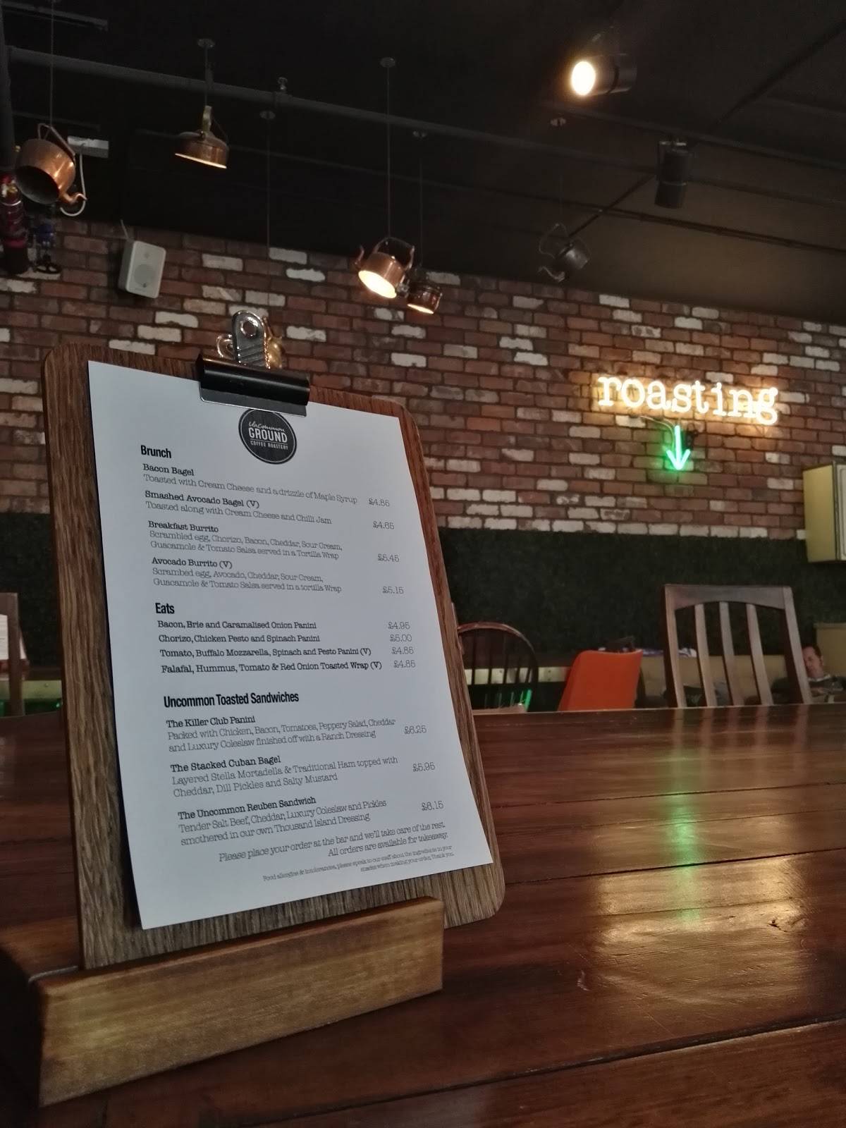 Menu at Uncommon Ground Coffee Roastery cafe, Cardiff, 10-12 Royal Arcade