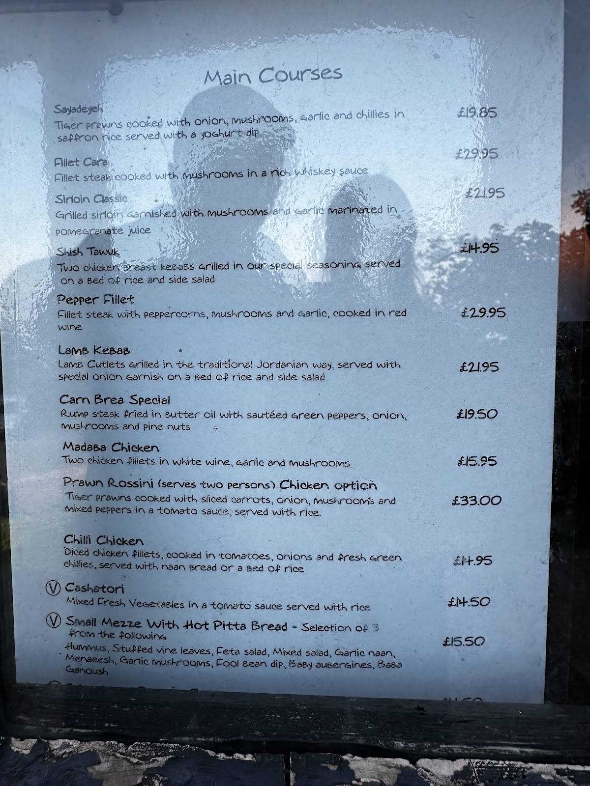 Carta de Carn Brea Castle Restaurant, Redruth