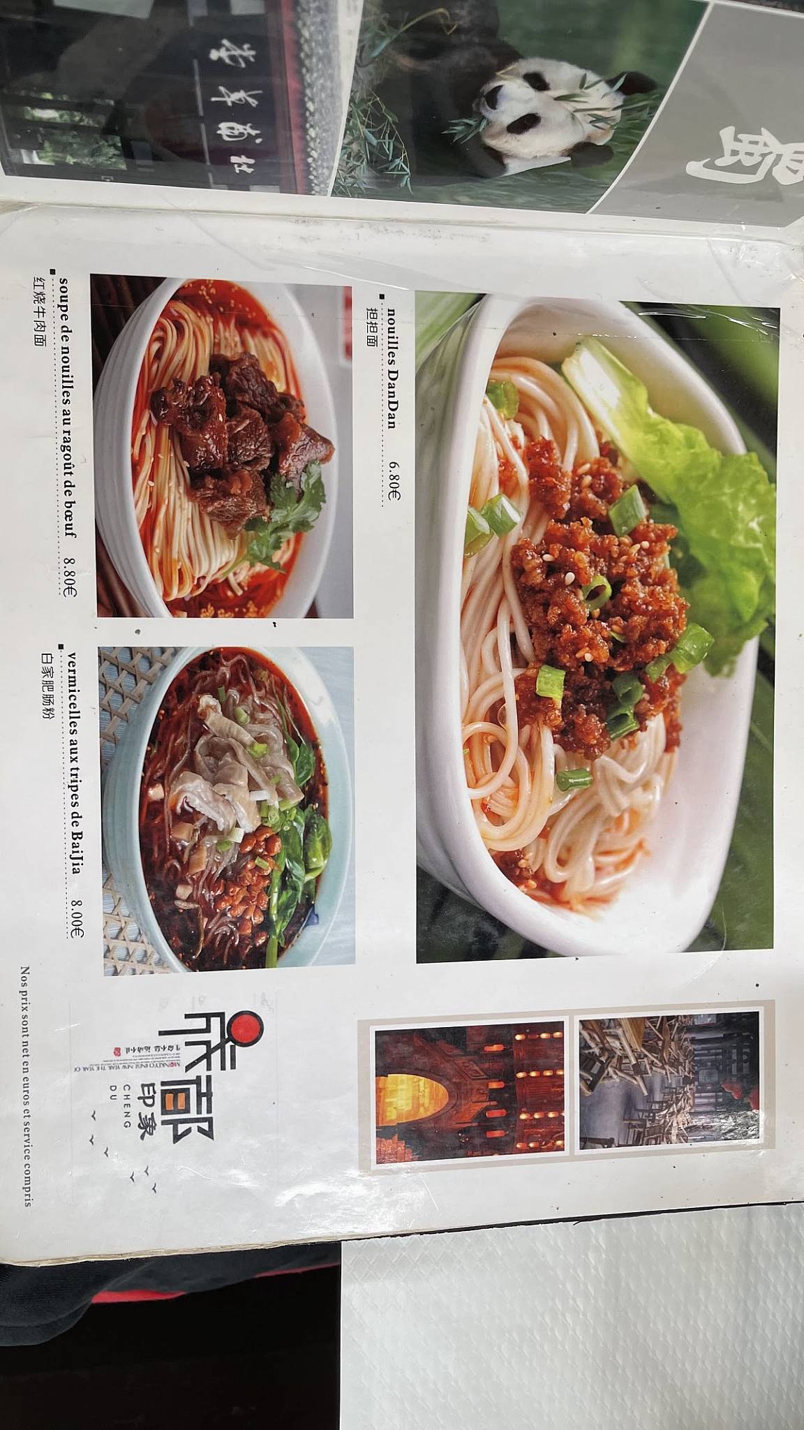 Menu at Carnet de Bord restaurant, Paris