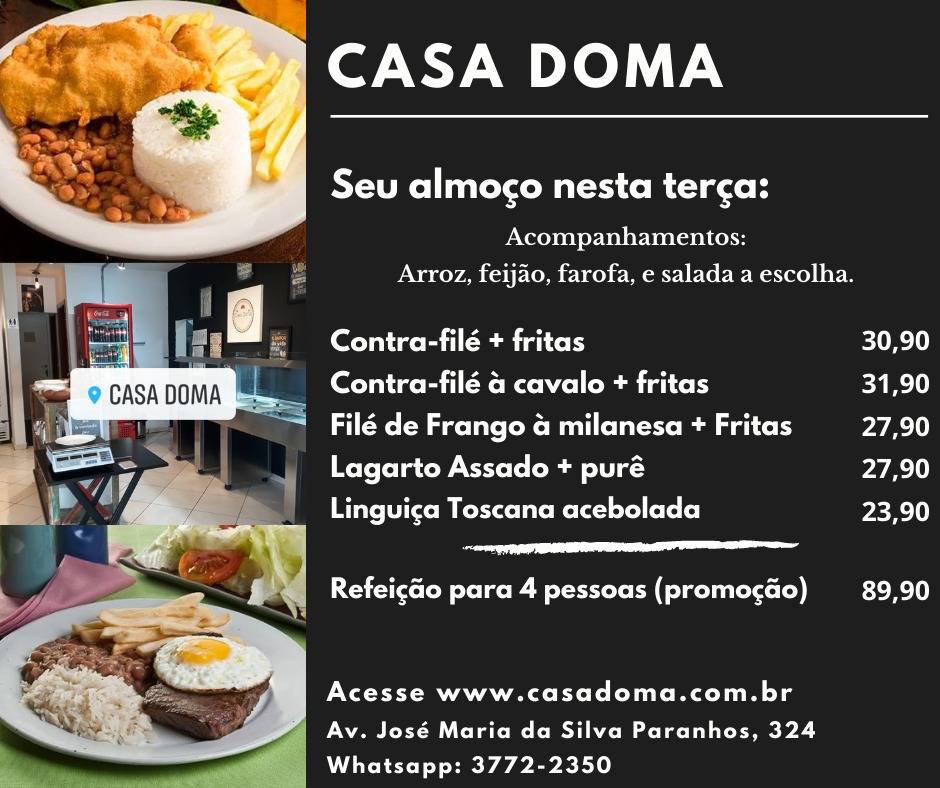 Menu em Casa Doma restaurante, São Paulo