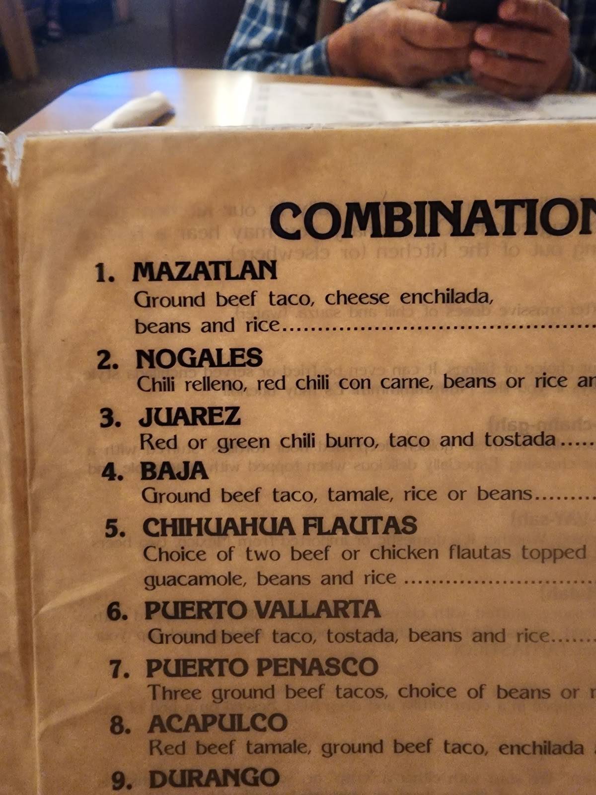 Menu at Mi Amigo Ricardo restaurant, Casa Grande