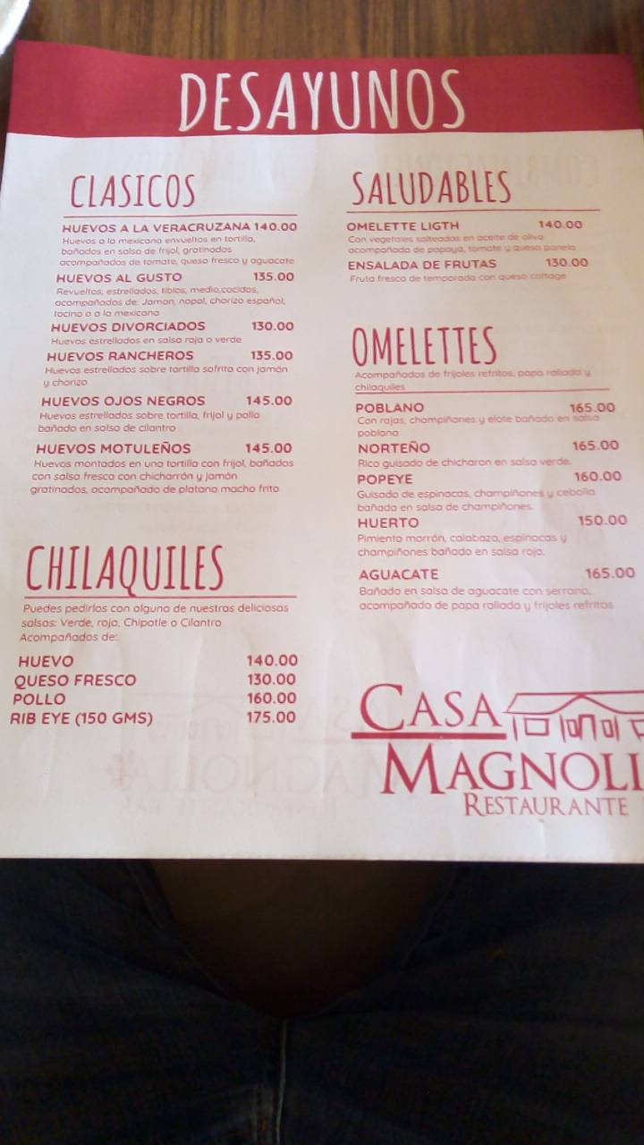 Carta del restaurante Casa Magnolia, Ensenada, México 1