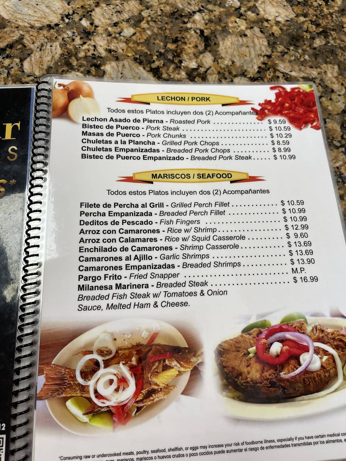 Menu at Casa Marin Restaurant, Hialeah, Palm Ave
