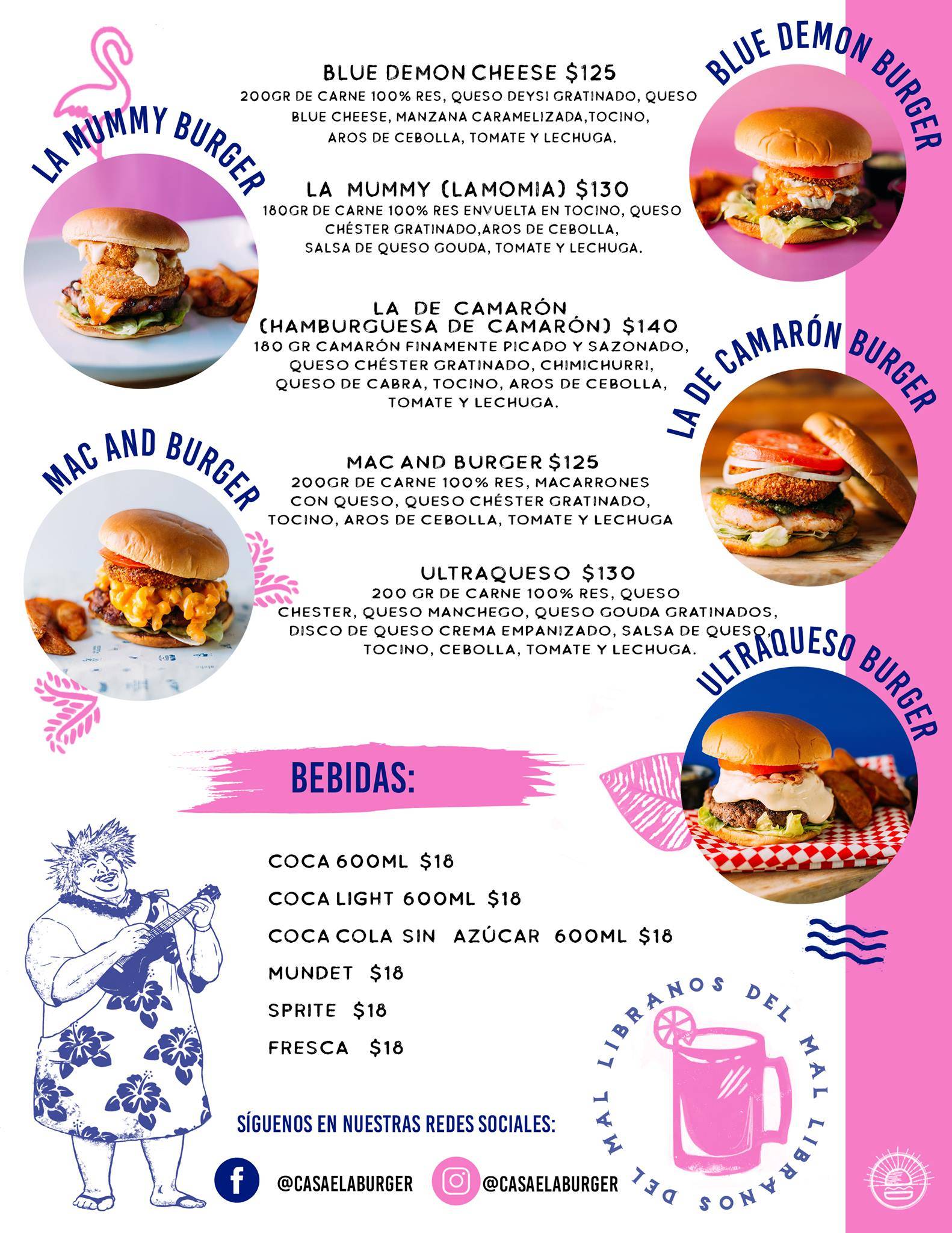 Carta del restaurante Casa del la Burger, Merida