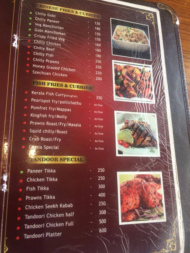 Menu at Cassia Restaurant, Alappuzha, Alappuzha, NH -47