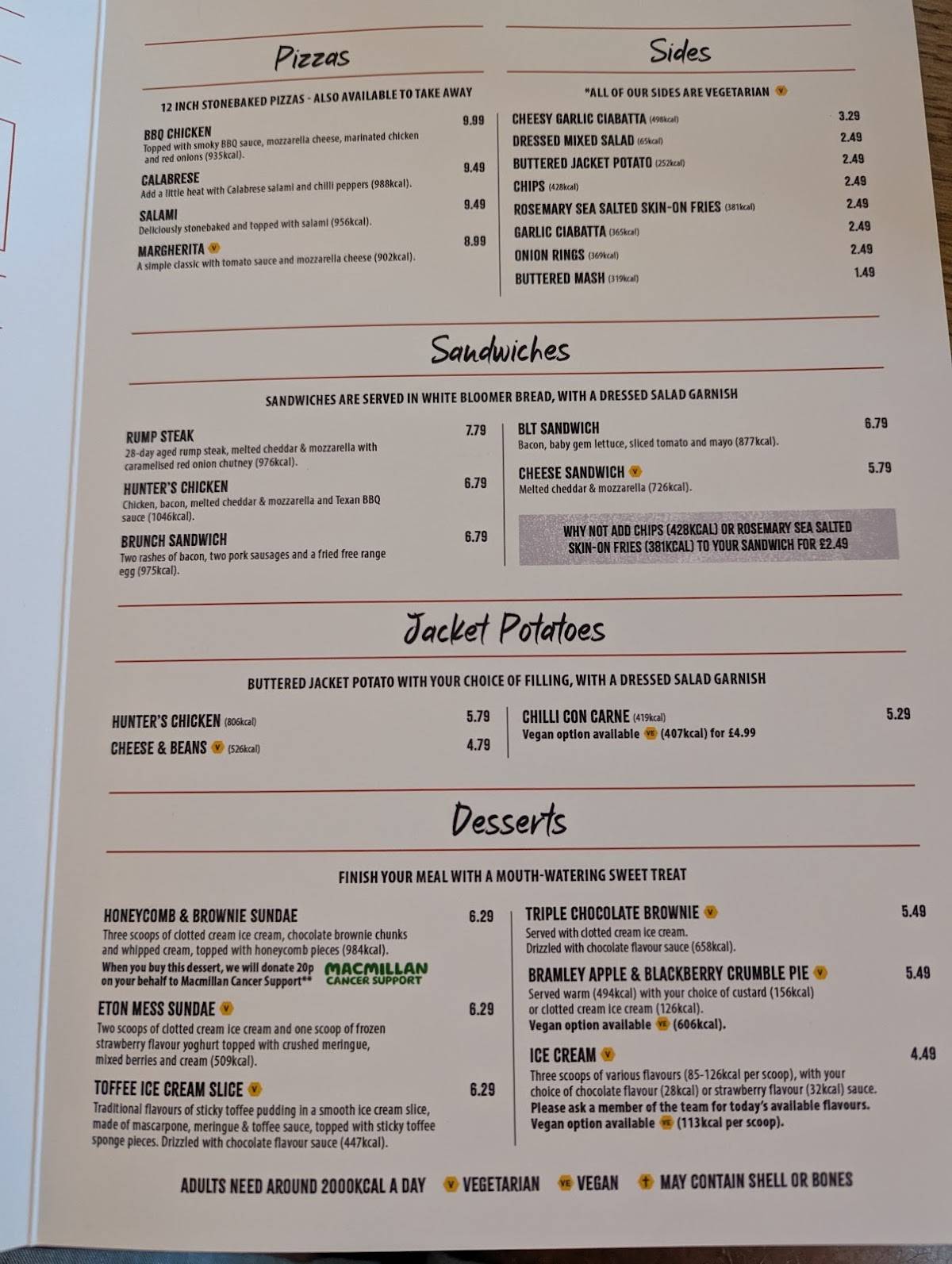Menu at Castle pub & bar, Worthing