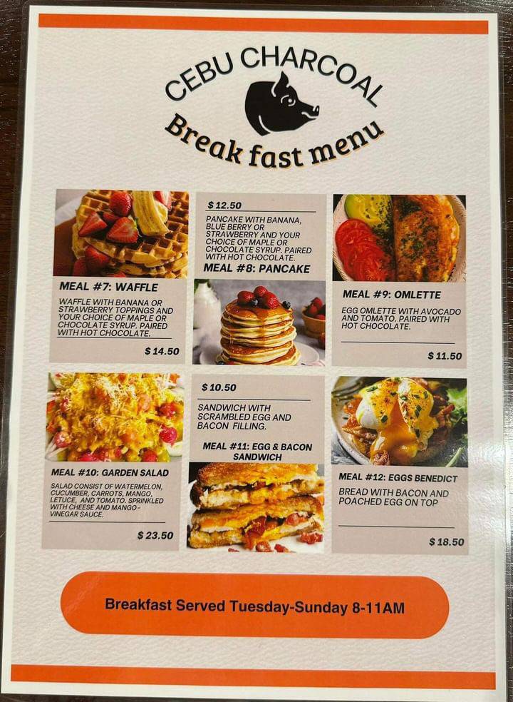 Menu at Cebu Charcoal Lechon Belly Oakleigh restaurant, Oakleigh